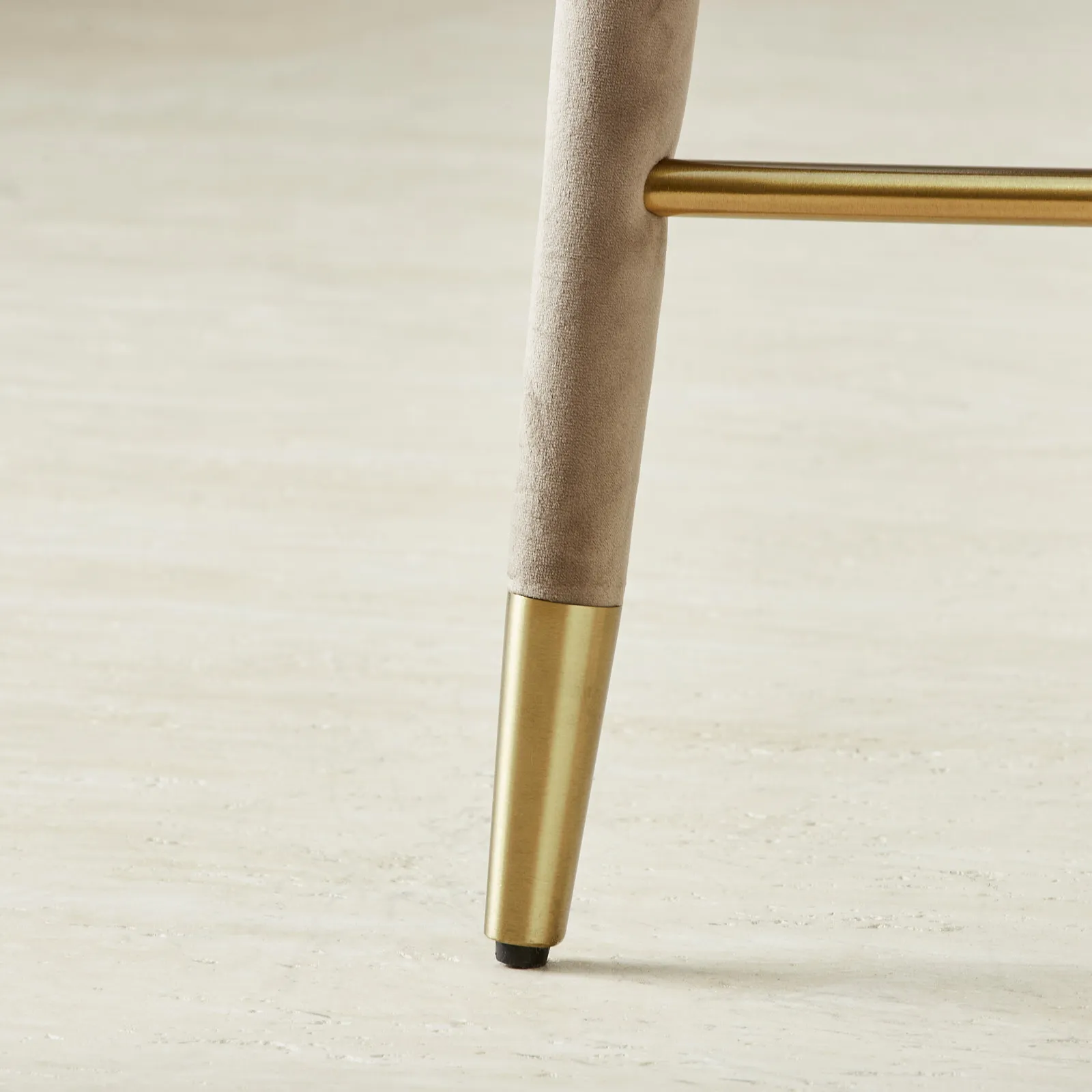 Adrianna Beige Velvet 67cm Counter Stool