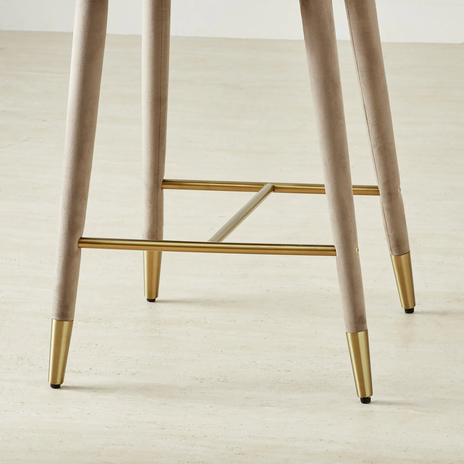 Adrianna Beige Velvet 67cm Counter Stool