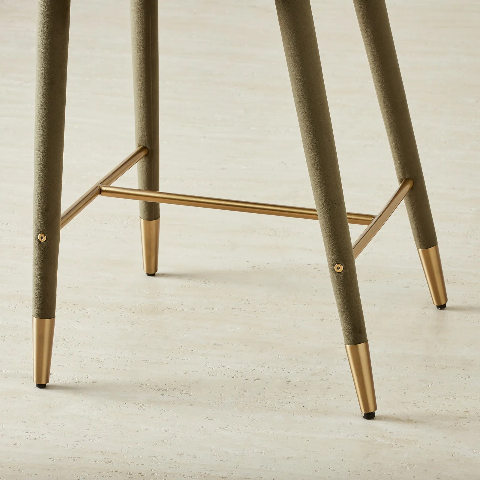 Adrianna Olive Green Velvet 67cm Counter Stool | Koala Living