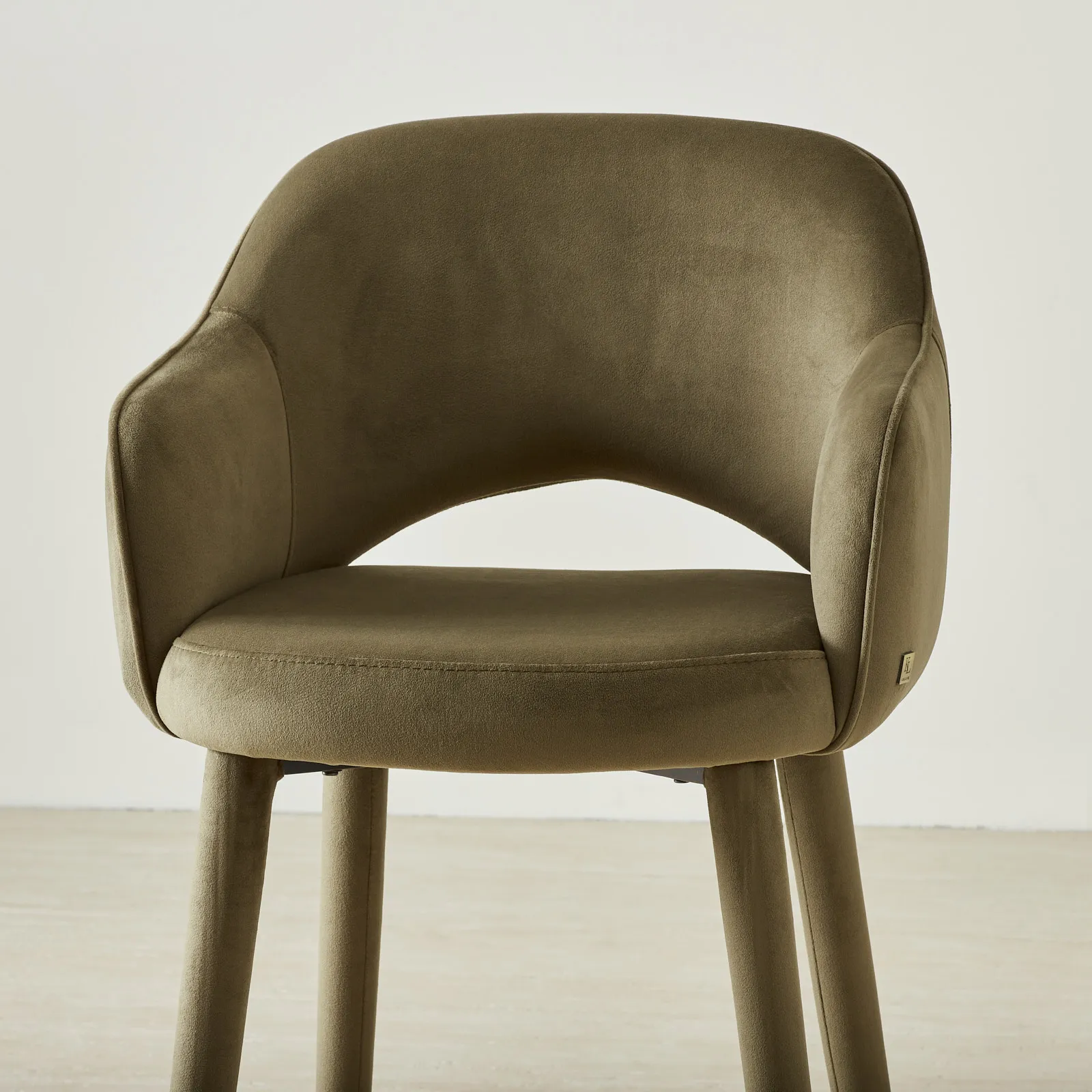 Adrianna Olive Green Velvet 67cm Counter Stool