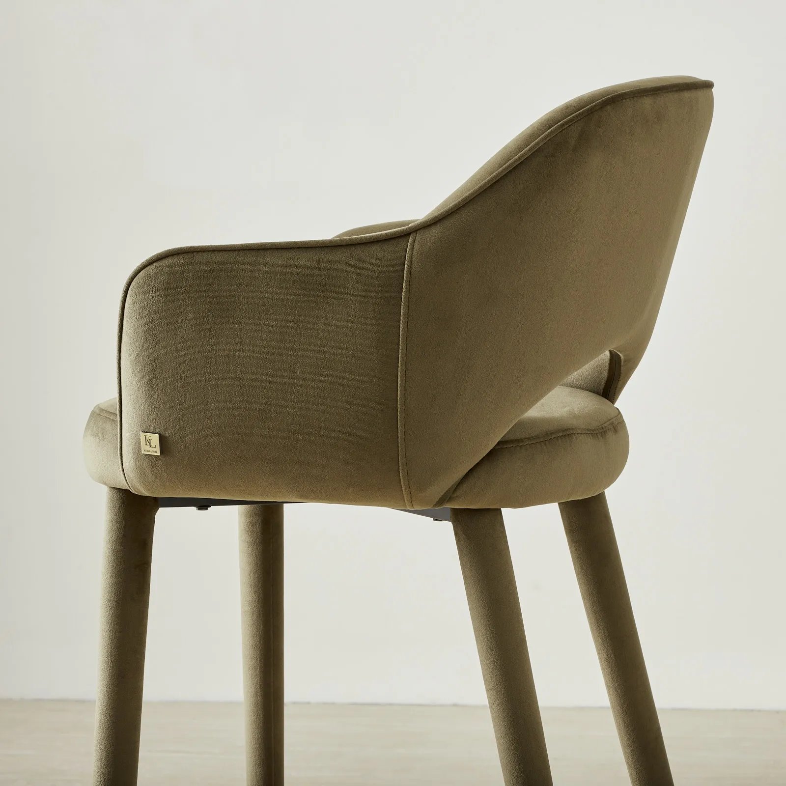 Adrianna Olive Green Velvet 67cm Counter Stool