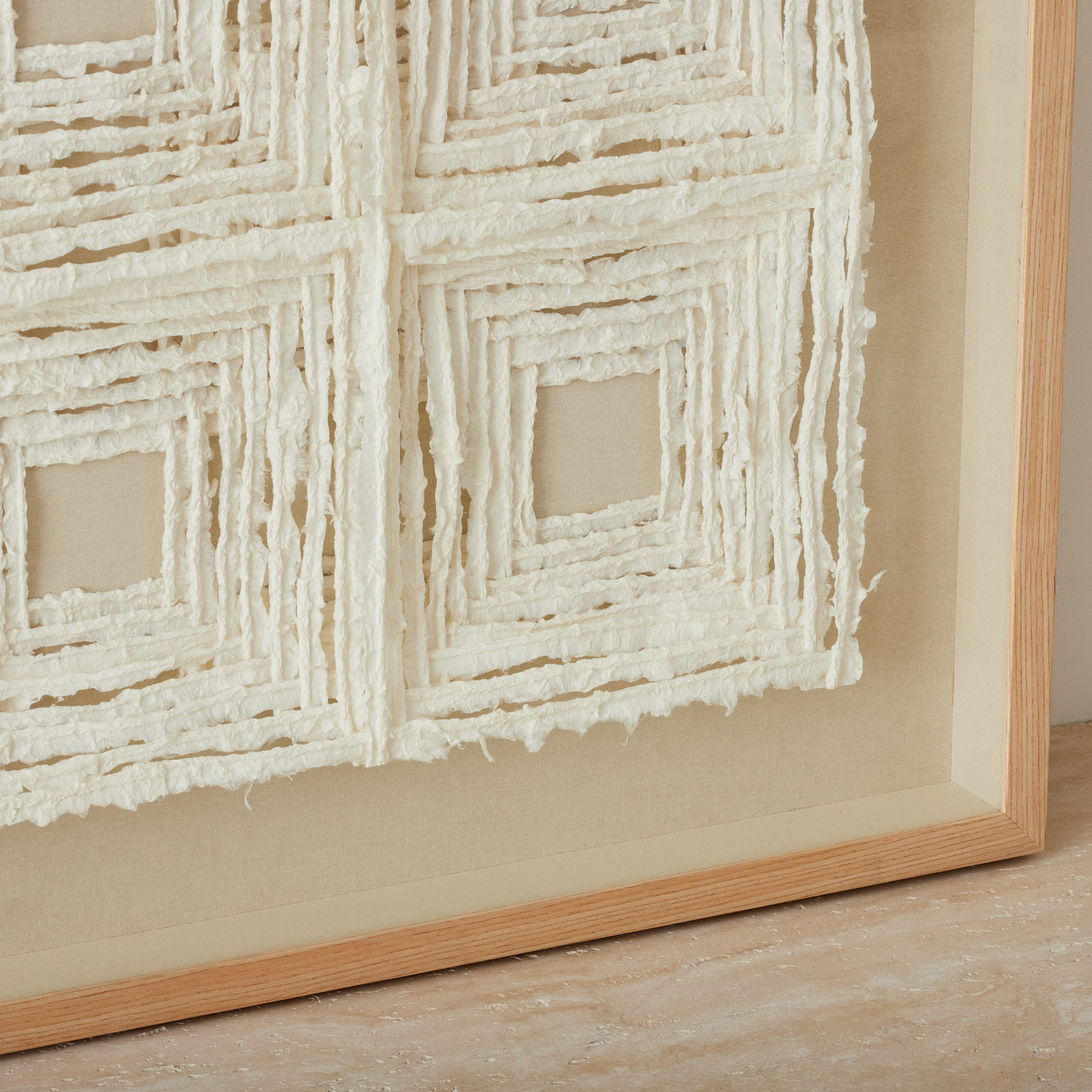 Verla Paper Pulp Shadow Box with Oak Color Frame | Koala Living