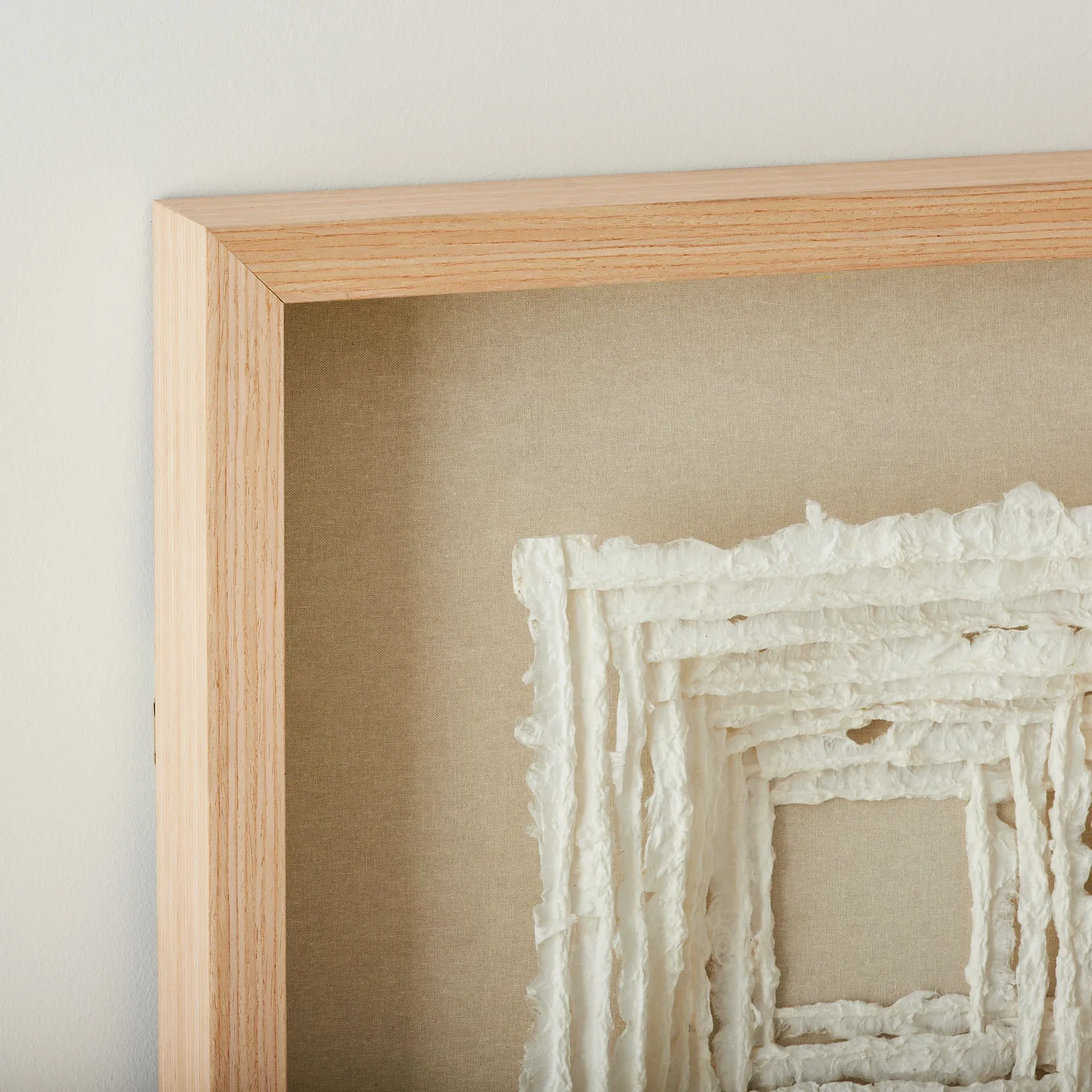 Verla Paper Pulp Shadow Box with Oak Color Frame | Koala Living