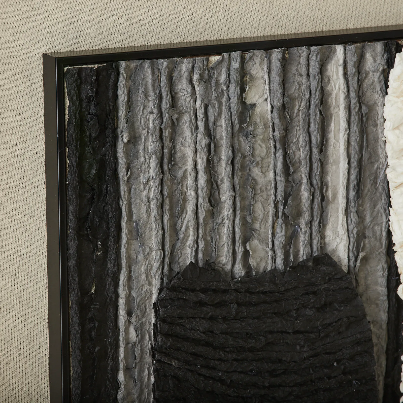 Kazan Paper Pulp Shadow Box with Black Frame