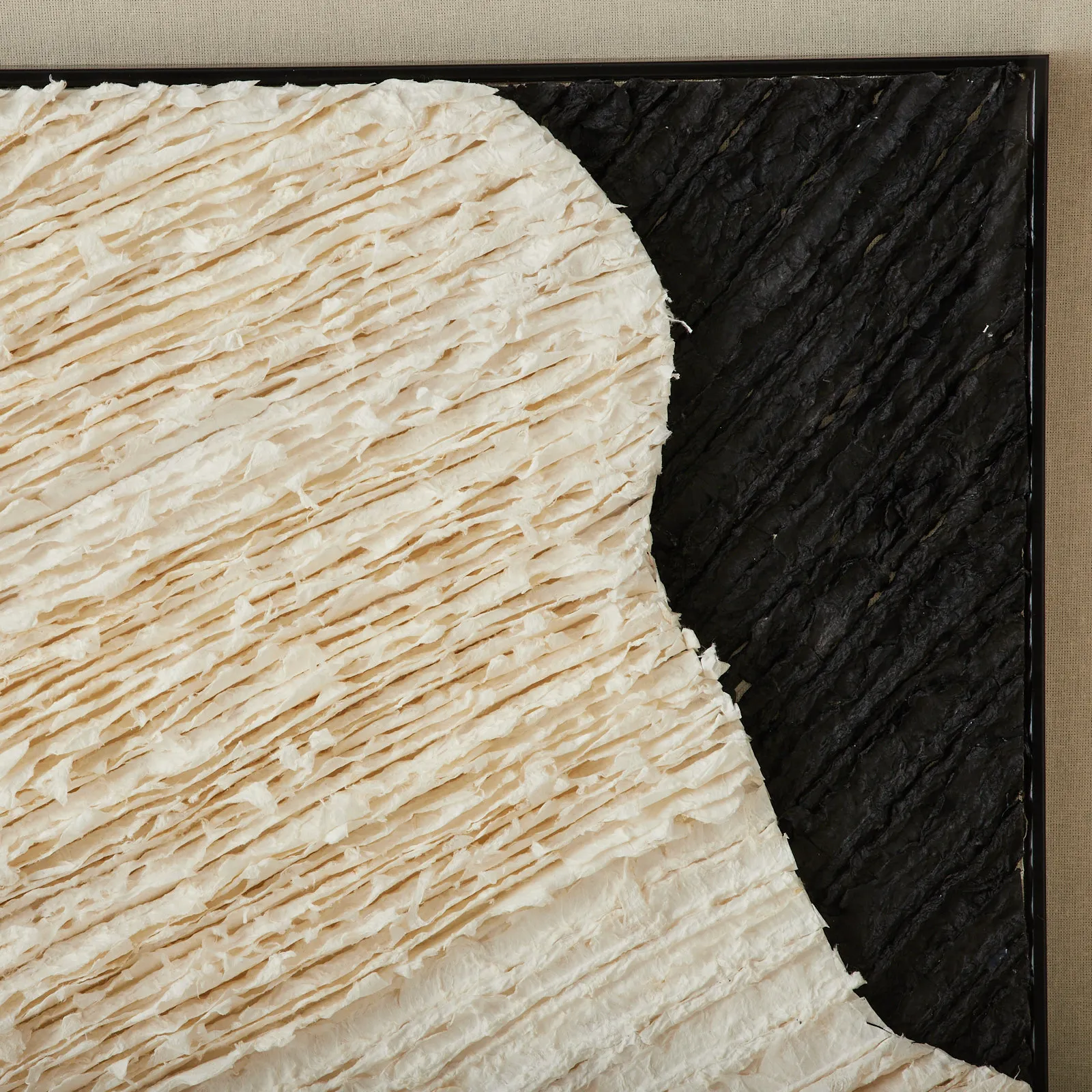 Kazan Paper Pulp Shadow Box with Black Frame