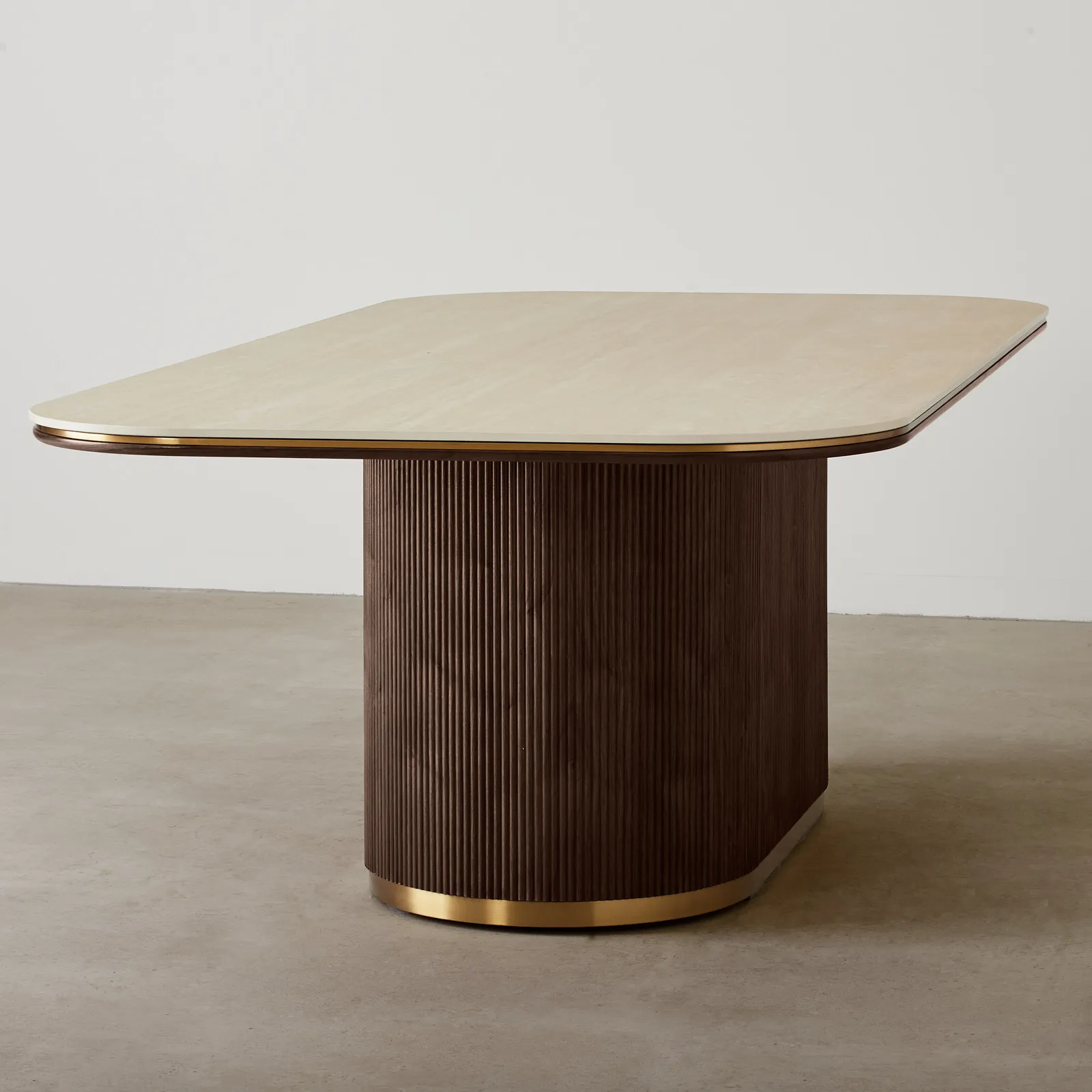 San Pierre Ebony Brown Ash Veneer Dining Table - Single Leg ...