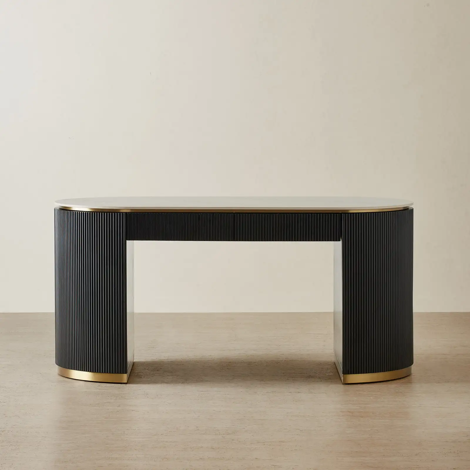 Archie White Sintered Stone Study Desk