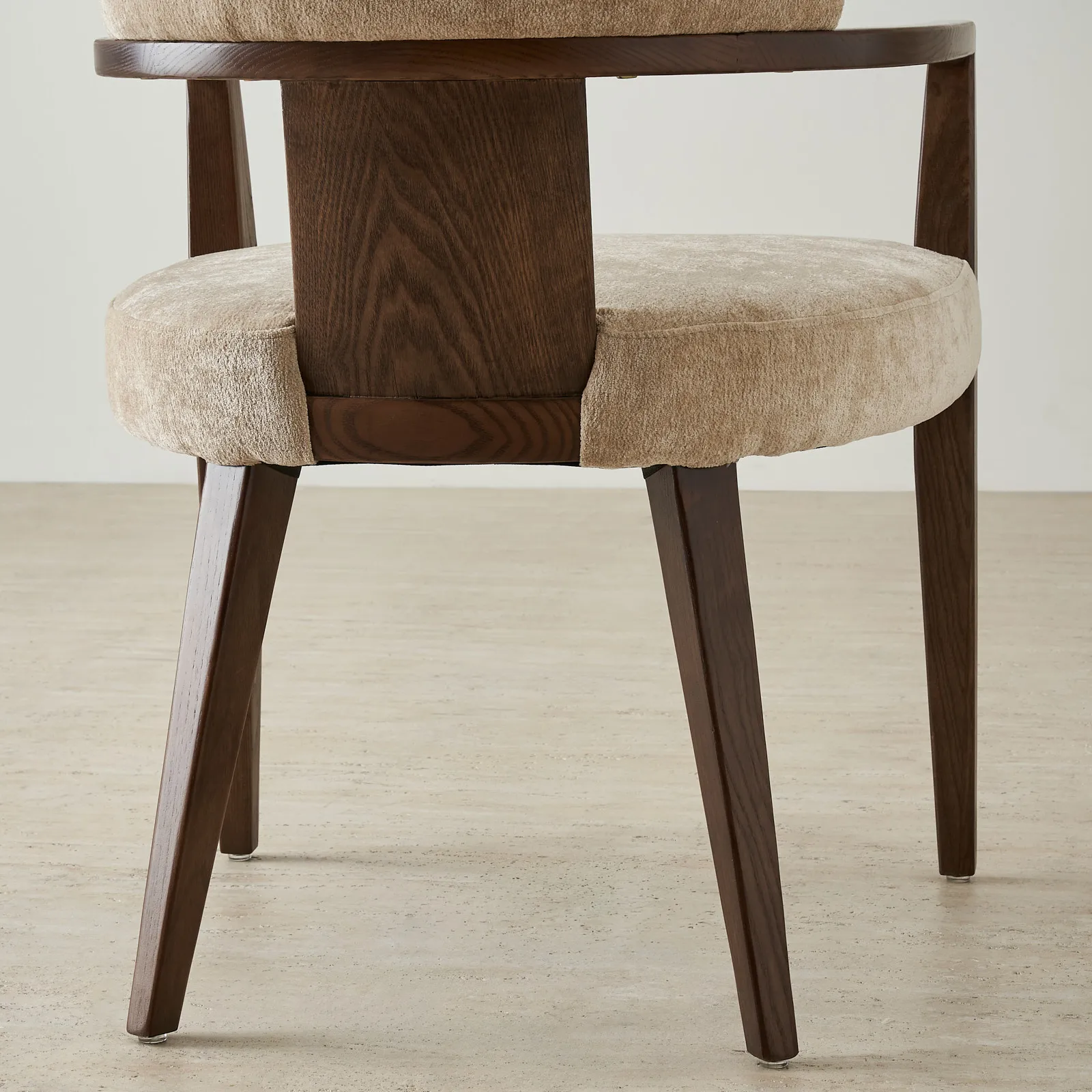 Lila Soft Beige Fabric Dining Chair - Amber Brown Wooden Legs | Koala ...