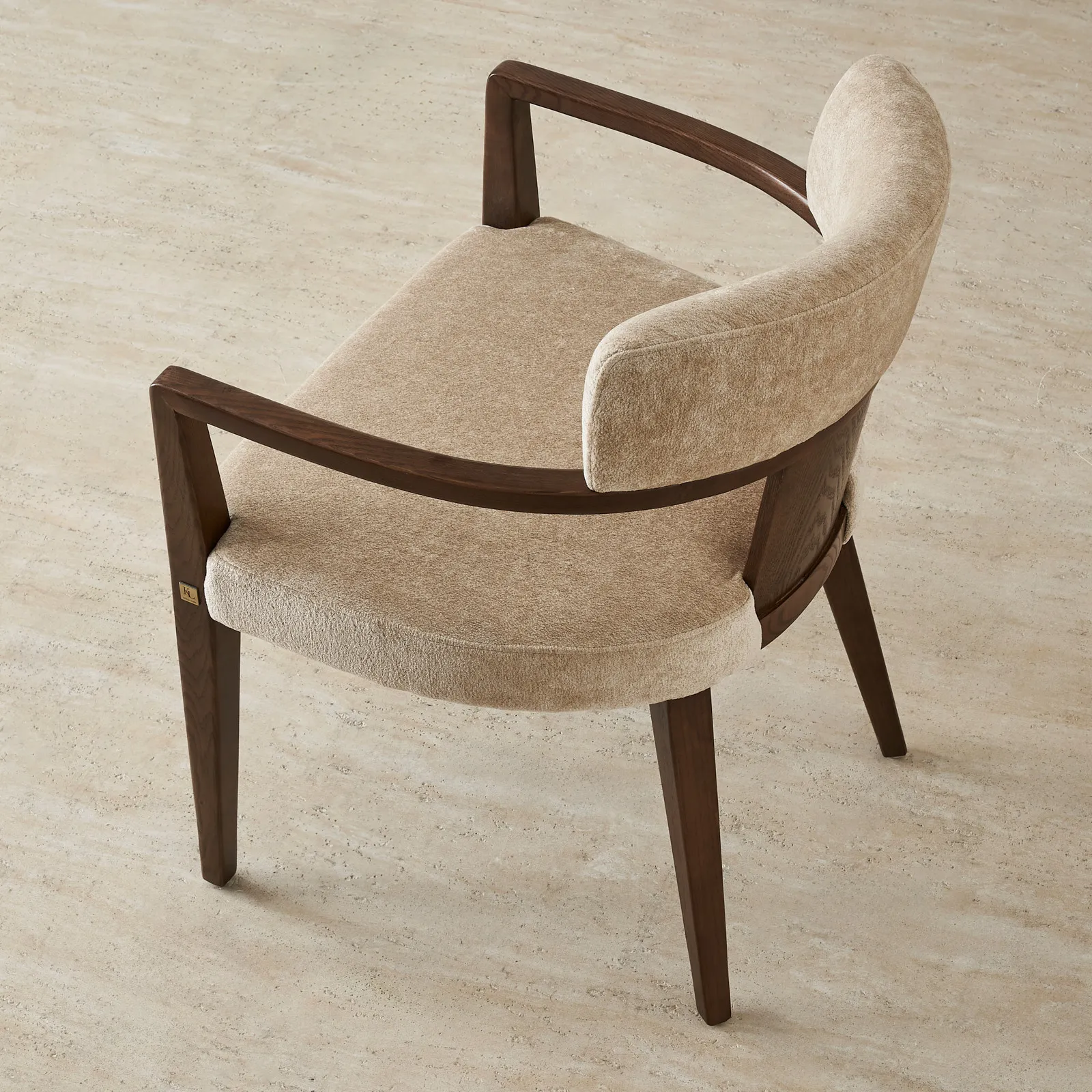 Lila Soft Beige Fabric Dining Chair - Amber Brown Wooden Legs | Koala ...