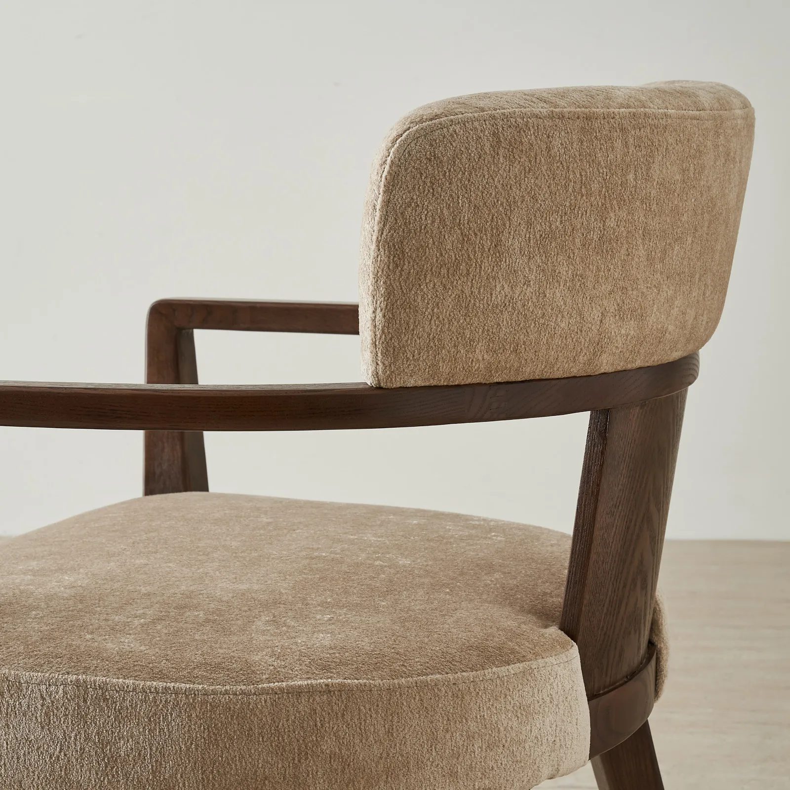 Lila Soft Beige Fabric Dining Chair - Amber Brown Wooden Legs | Koala ...