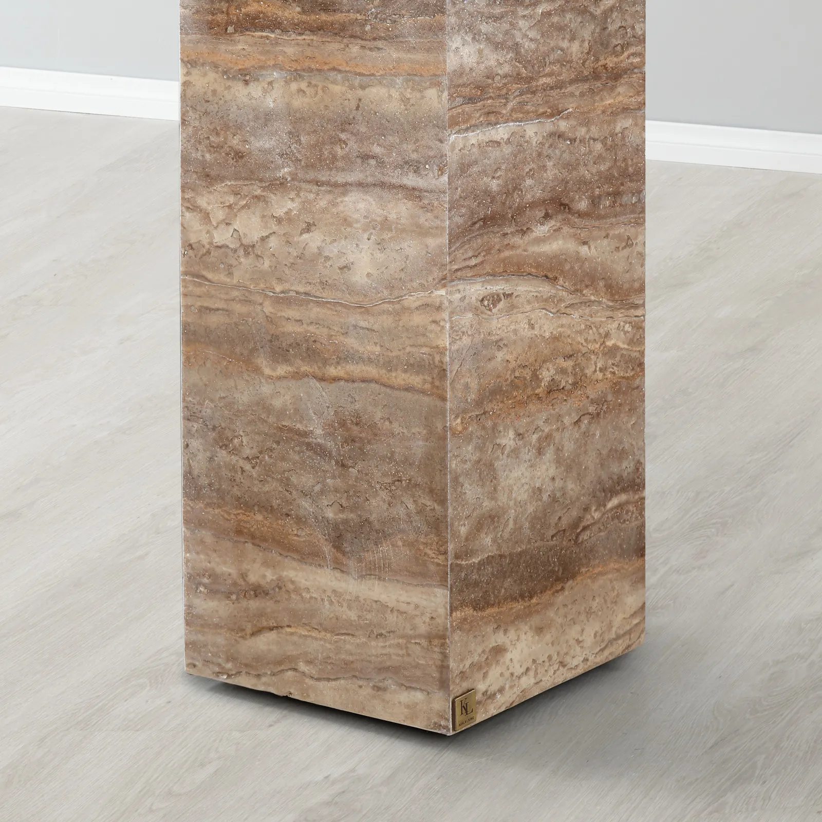 Monolith Natural Silver-Grey Travertine Dining Table