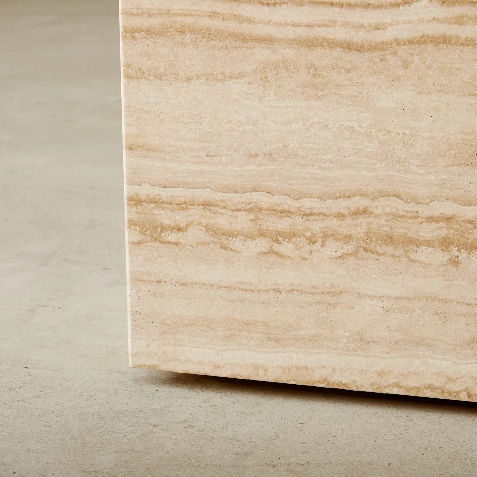 Monolith Natural Cream Travertine Console Table | Koala Living