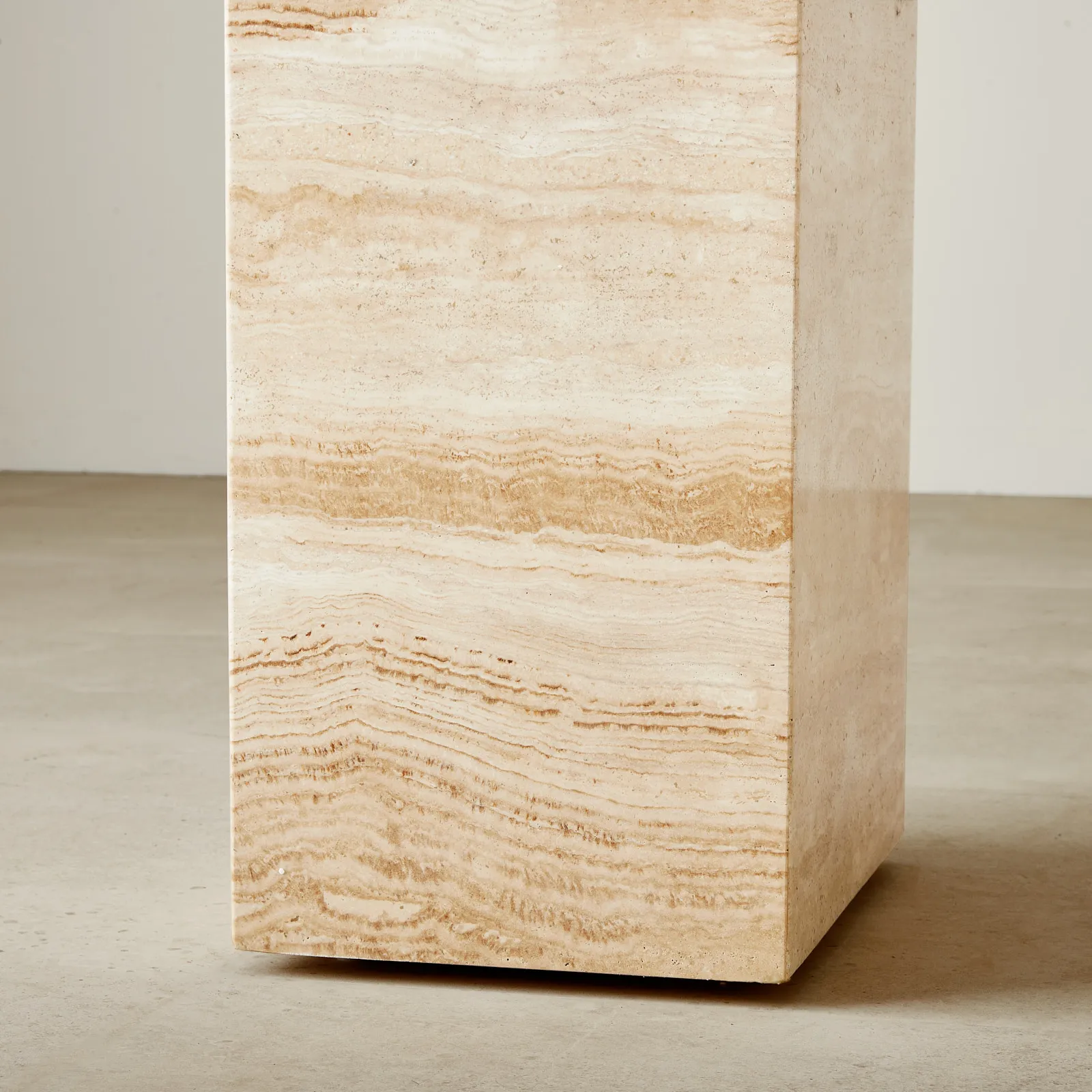 Monolith Natural Cream Travertine Console Table | Koala Living
