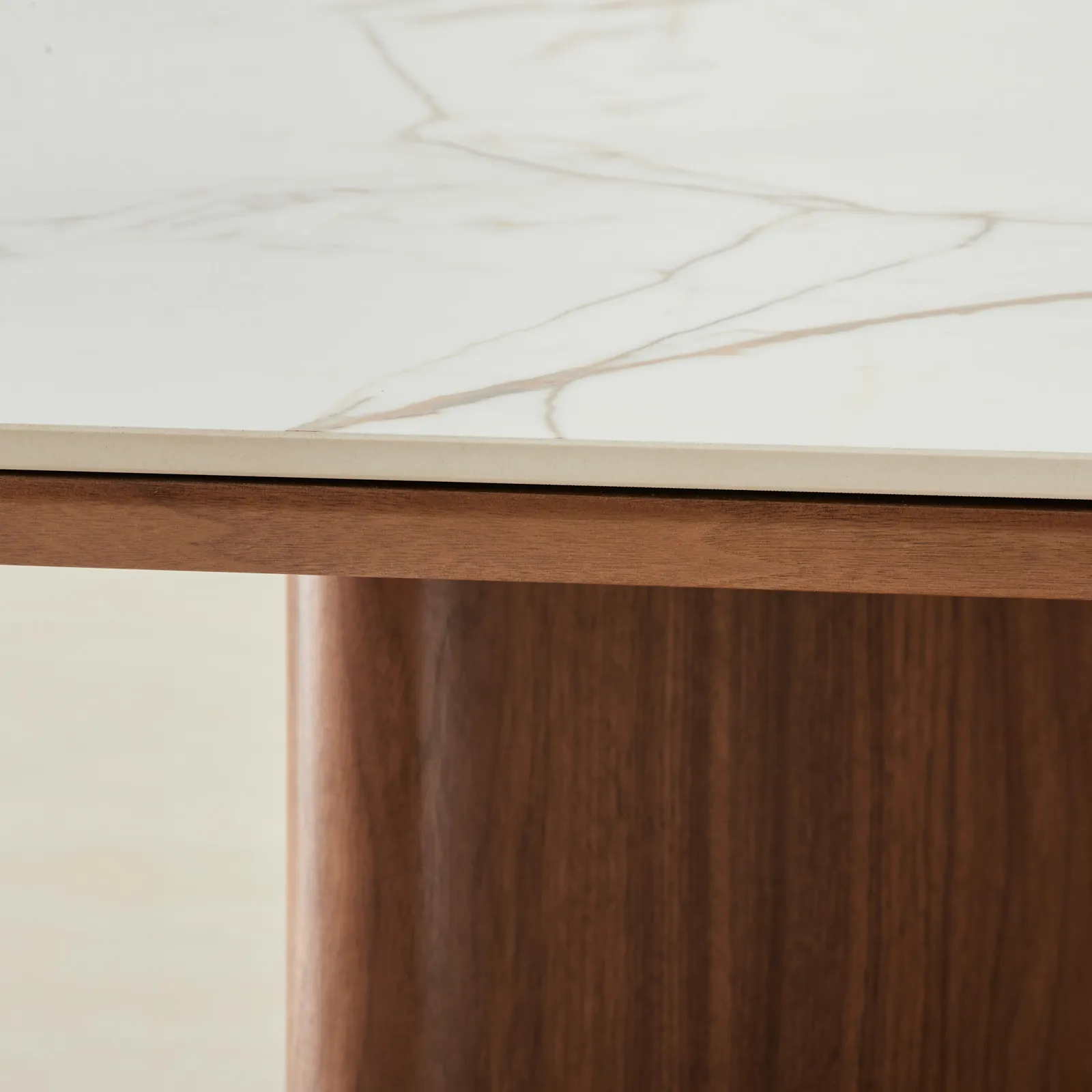 Sir Lionell II Gliding White Sintered Stone Rectangular Dining Table ...