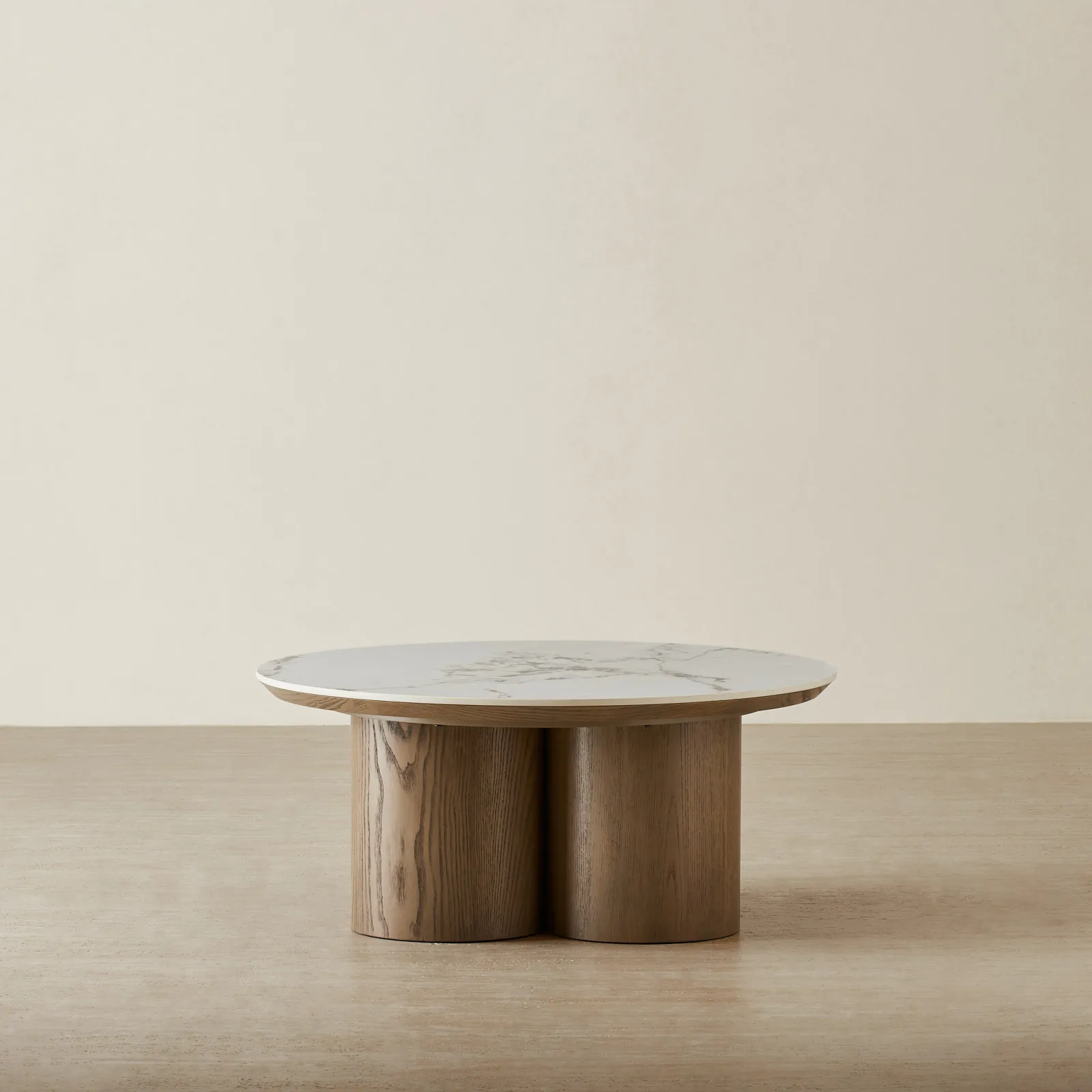Terzetto Pandora Brown Sintered Stone Round Coffee Table High - Medium ...