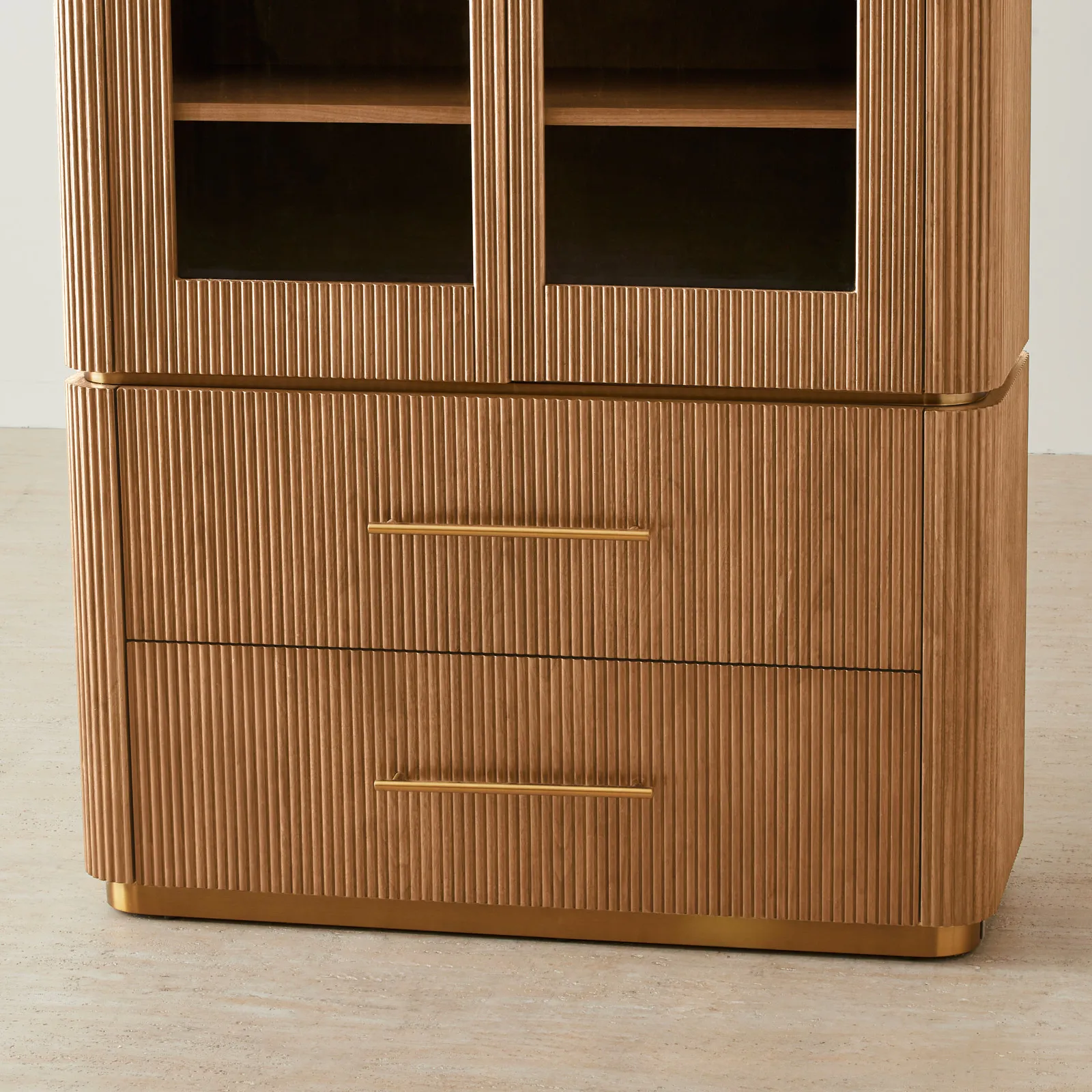 San Pierre II Light Brown Ash Veneer High Cabinet