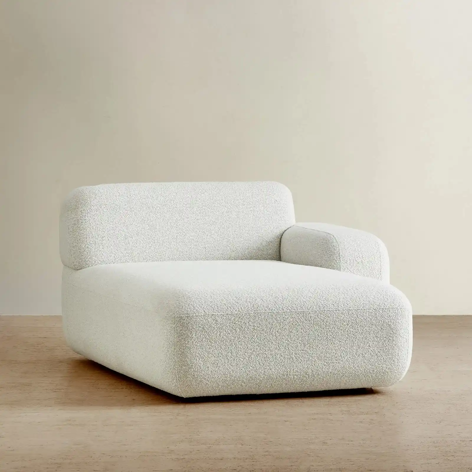 Capri Stone White Modular Right Chaise | Koala Living
