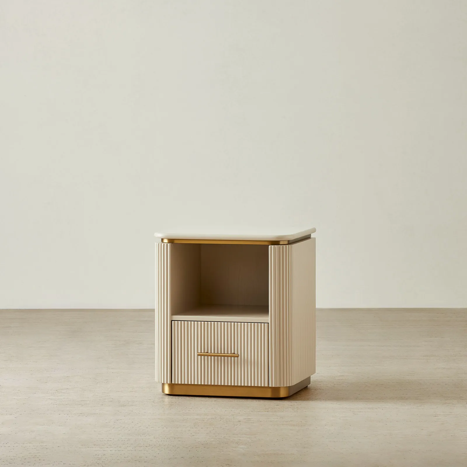 San Piere Kids Beige Painted Wooden Bedside Table | Koala Living