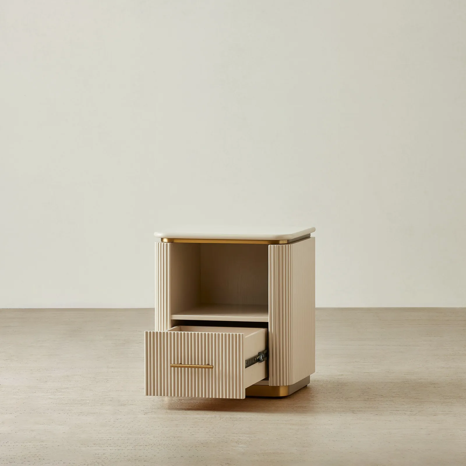 San Piere Kids Beige Painted Wooden Bedside Table | Koala Living