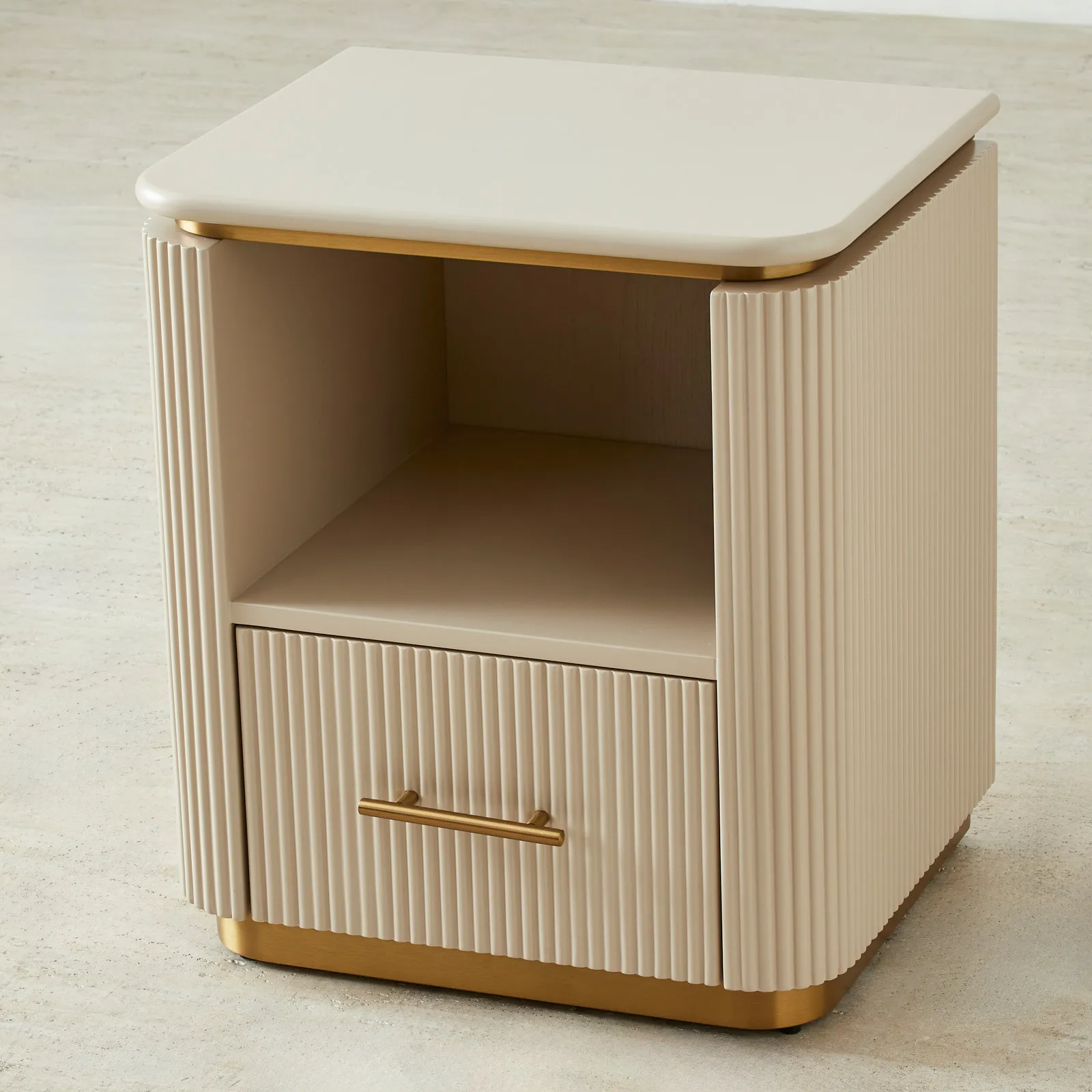 San Piere Kids Beige Painted Wooden Bedside Table | Koala Living