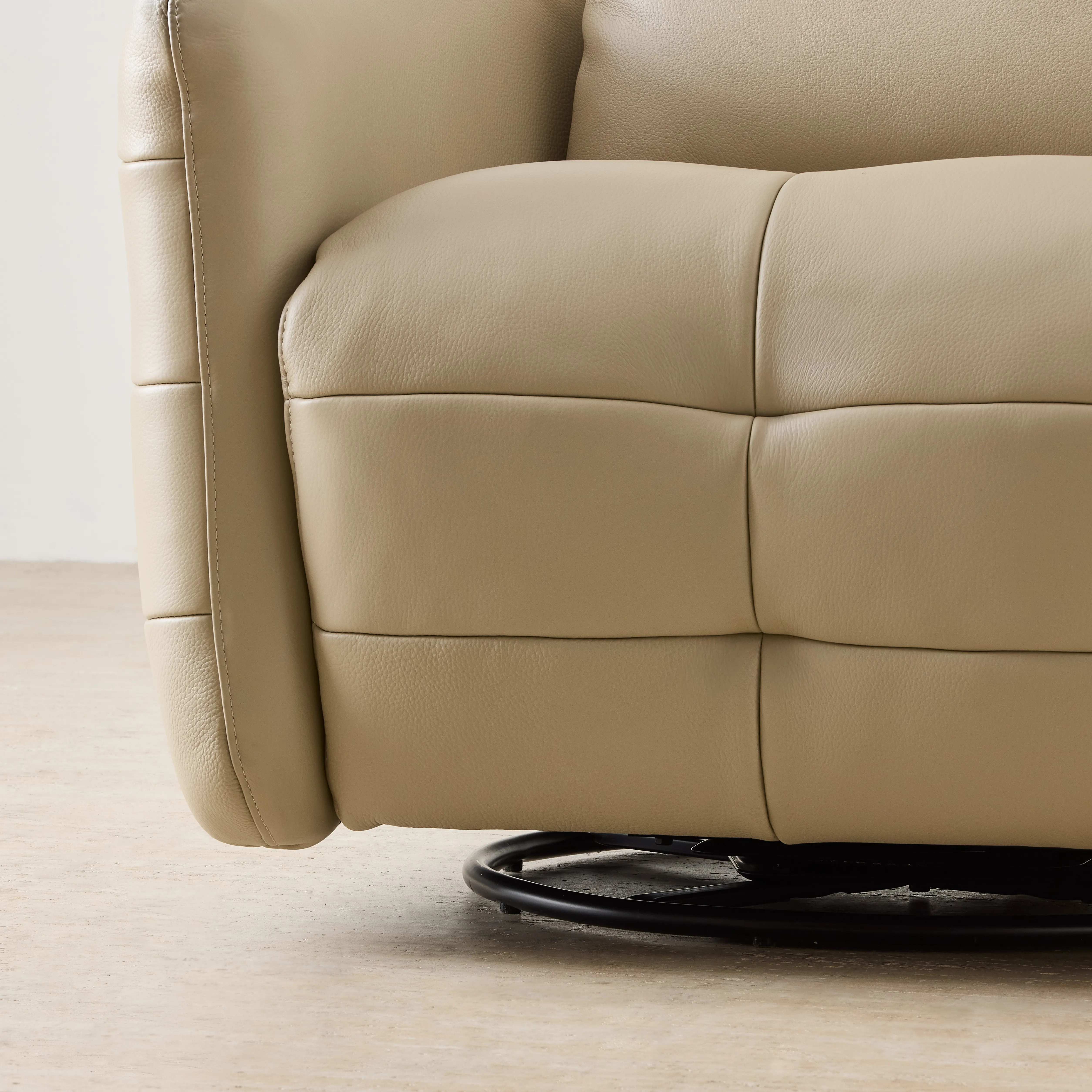 Sherlock Almond Cream Leather Electric Rocker Chair | Koala Living