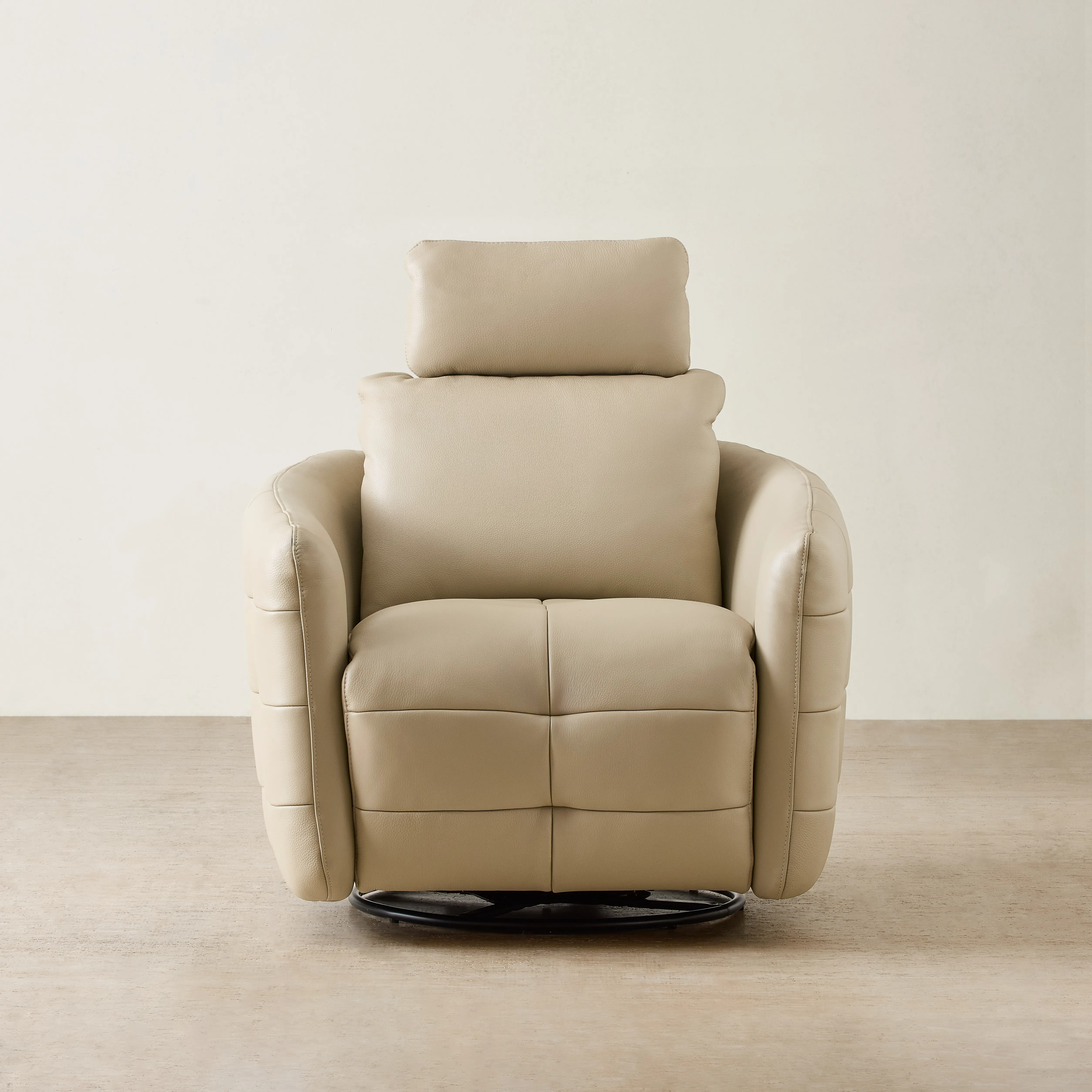 Sherlock Almond Cream Leather Electric Rocker Chair | Koala Living