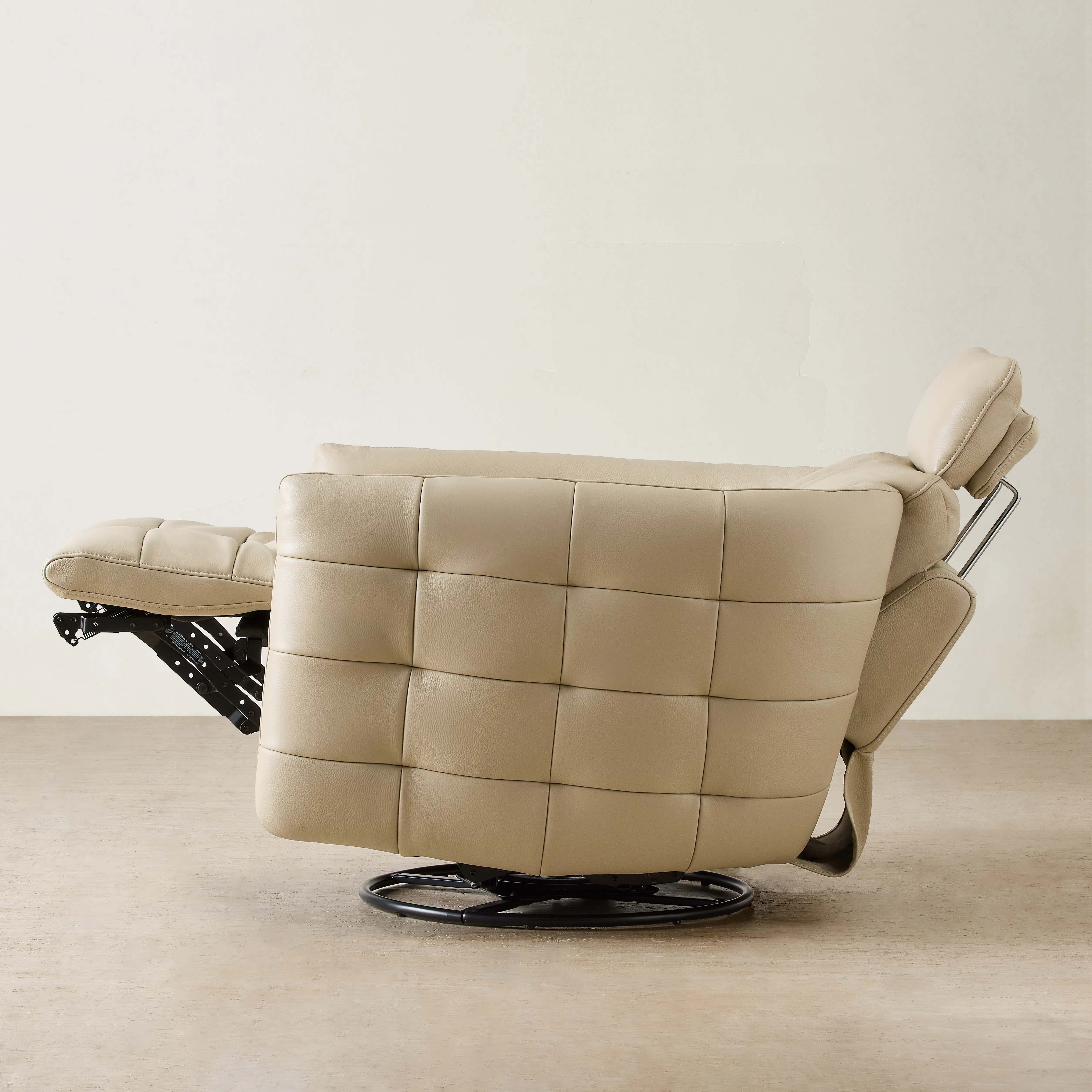 Sherlock Almond Cream Leather Electric Rocker Chair | Koala Living