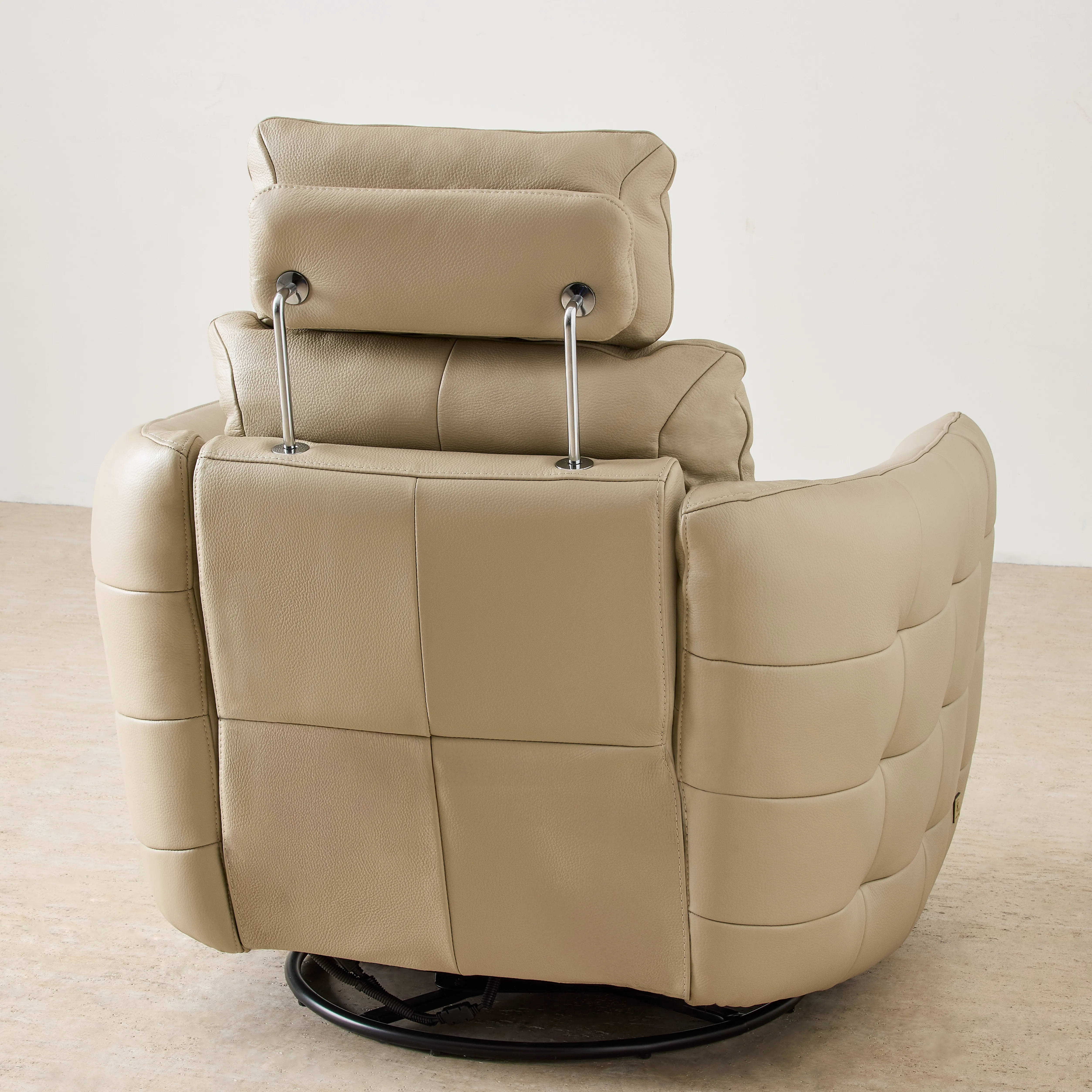 Sherlock Almond Cream Leather Electric Rocker Chair | Koala Living