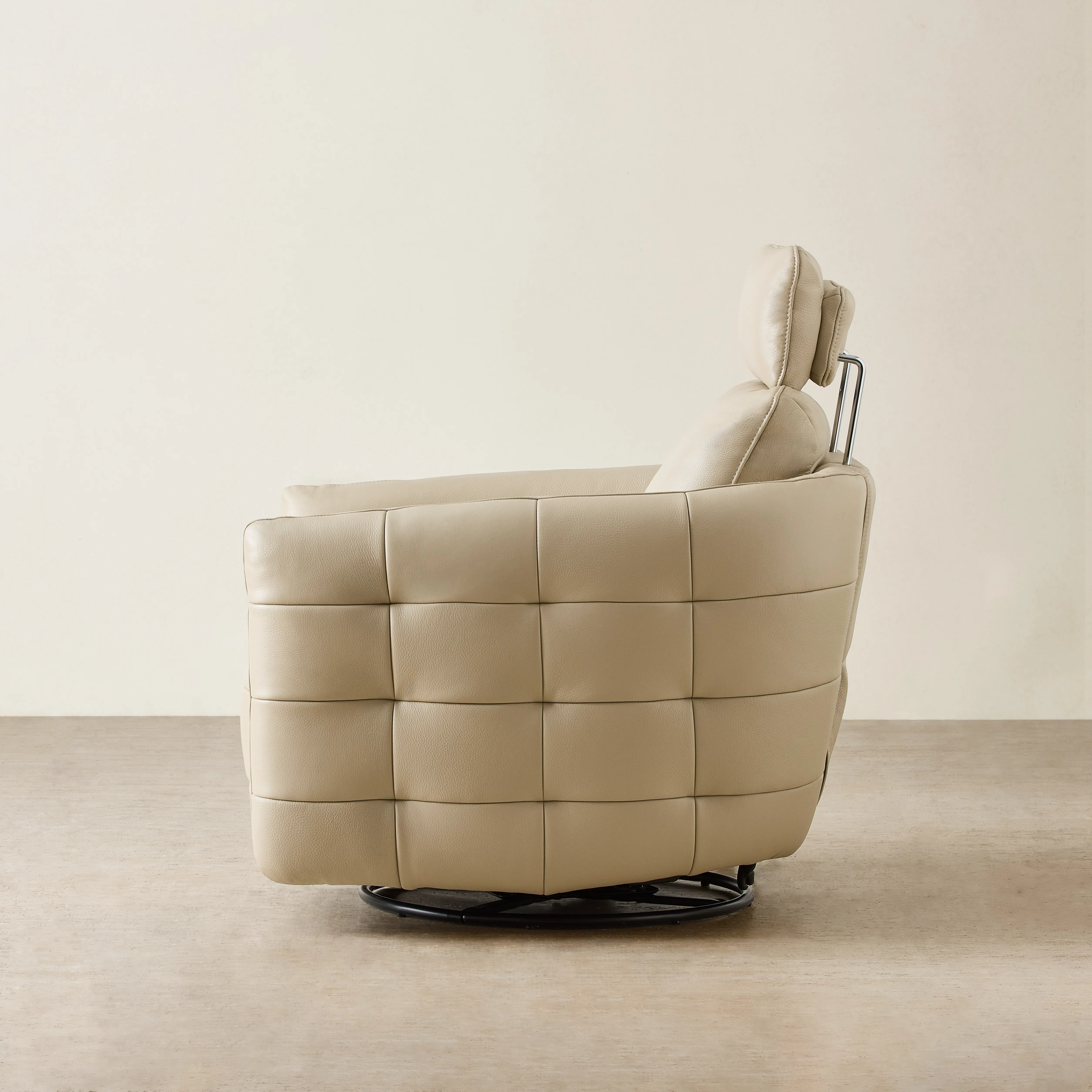 Sherlock Almond Cream Leather Electric Rocker Chair | Koala Living
