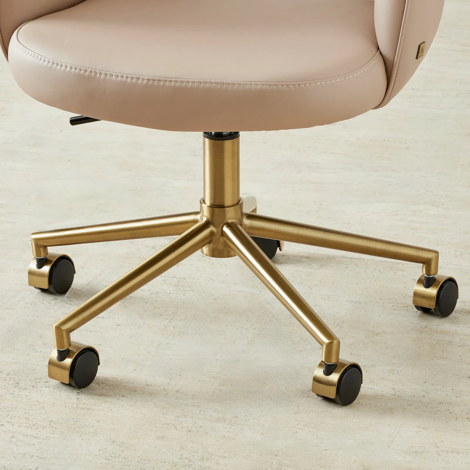 Adrianna Sand Beige Vegan Leather Desk Chair | Koala Living
