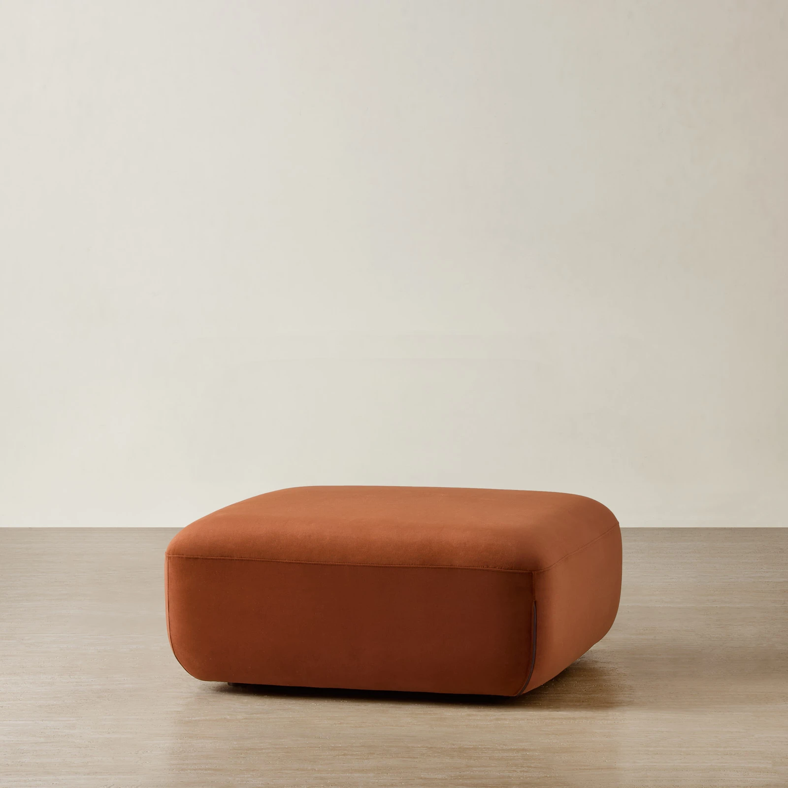 Capri Copper Brown Velveteen Modular Ottoman | Koala Living