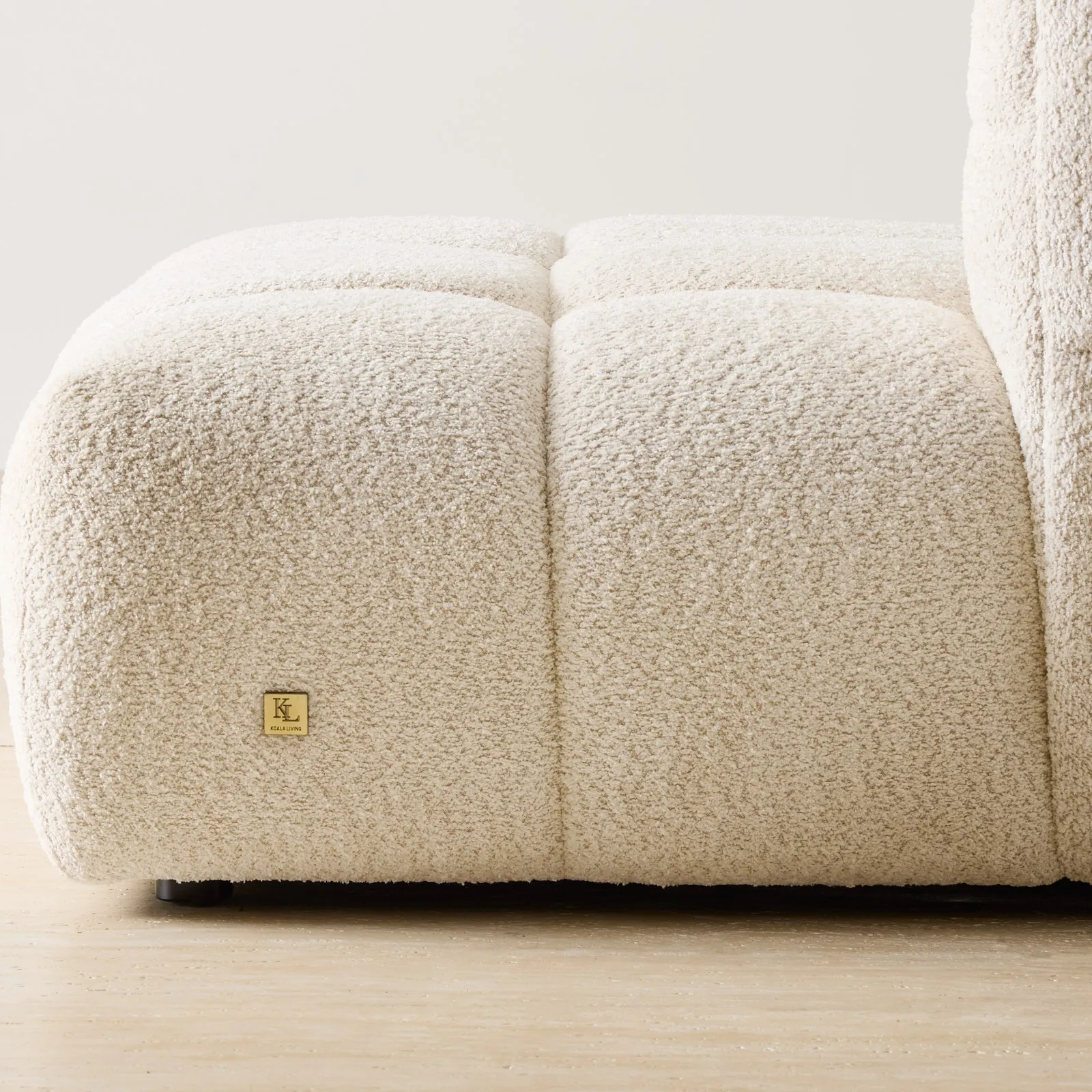 Amity Stone Cream Woven Fabric Right Chaise Module | Koala Living