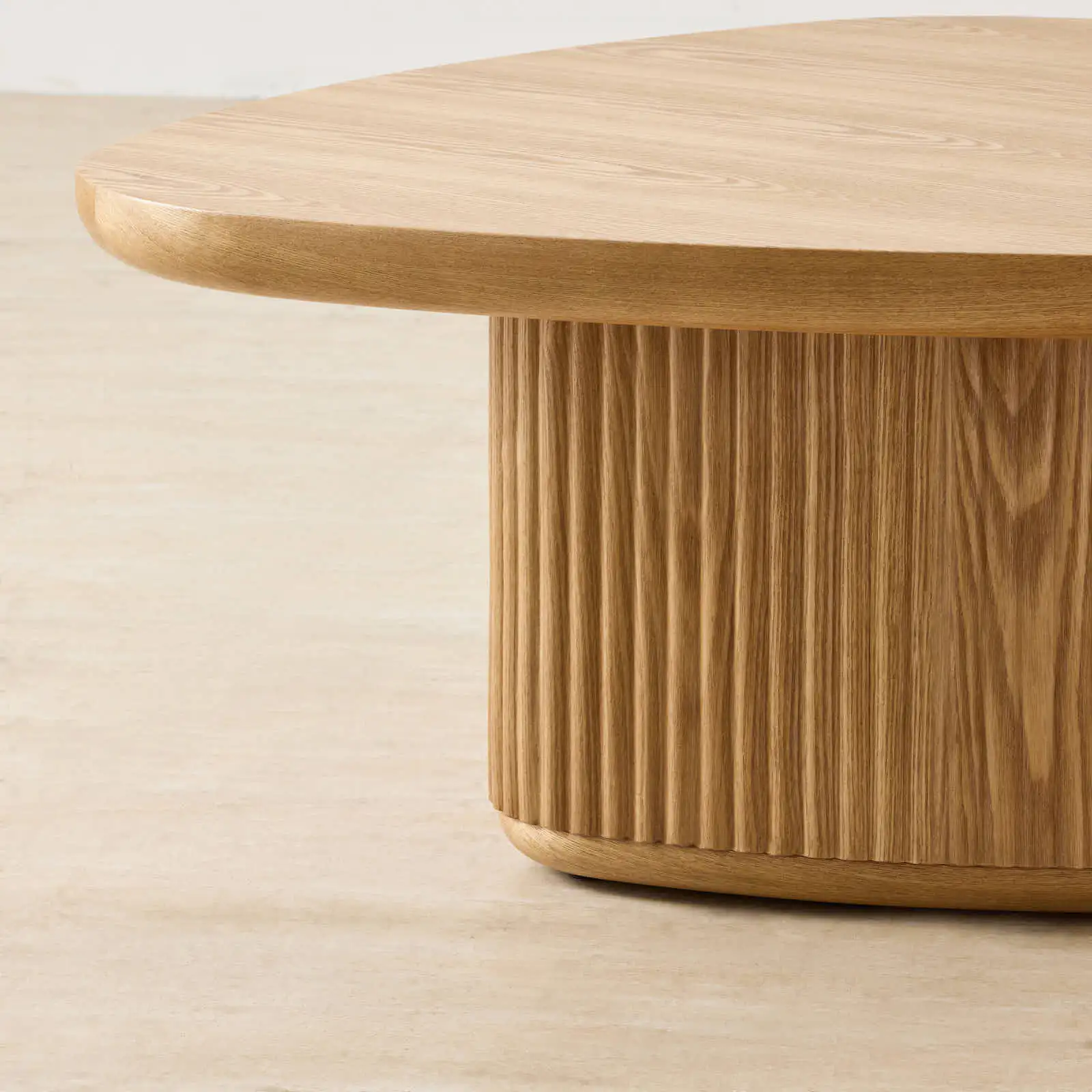 Terra Linea Light Ash Veneer Triangular High Coffee Table | Koala Living
