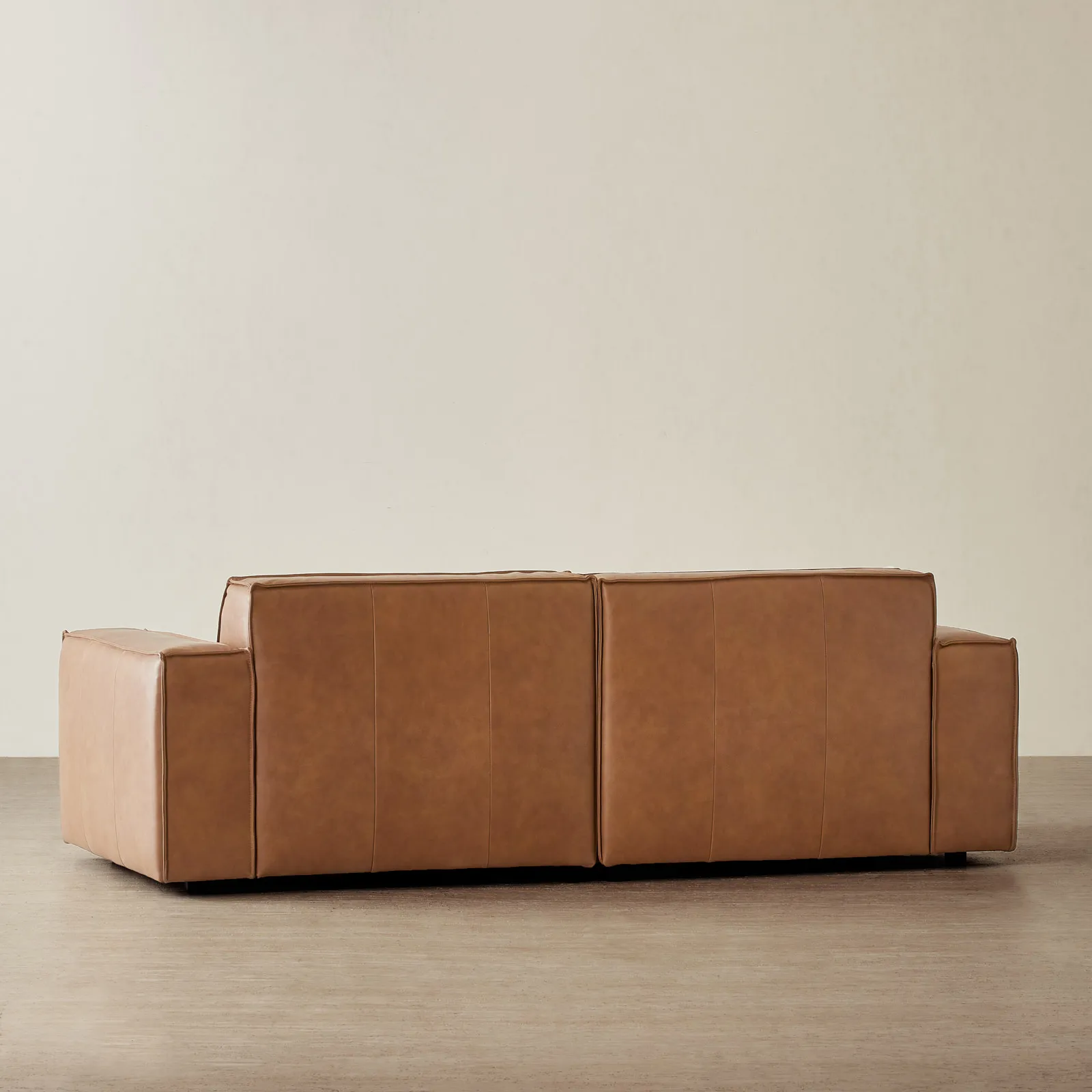 Lainey Medium Tan 2 Pieces Modular Leather Sofa | Koala Living