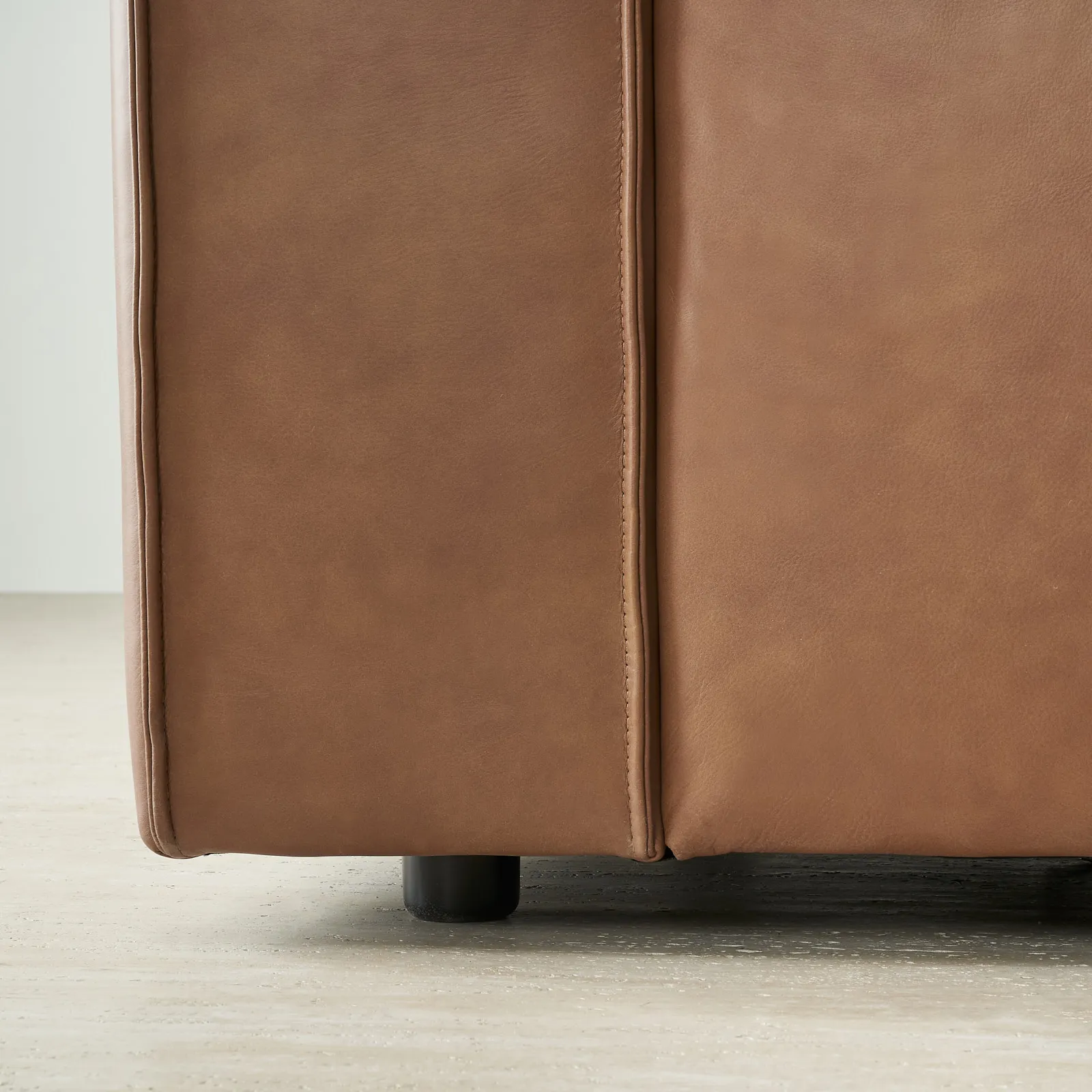 Lainey Medium Tan 2 Pieces Modular Leather Sofa | Koala Living