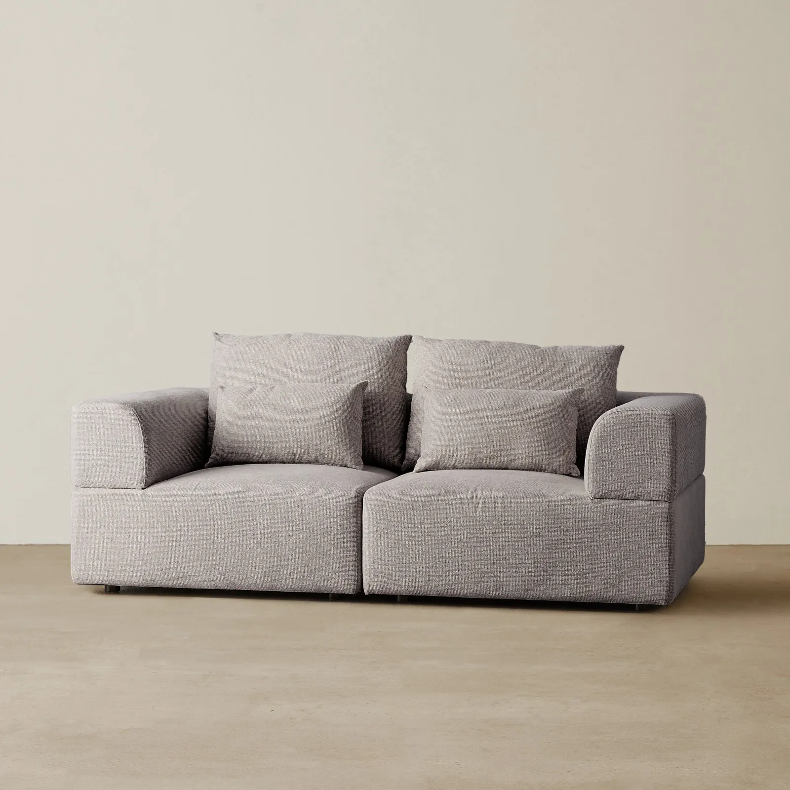 Riviera III Graphite 2 Pieces Modular Fabric Sofa