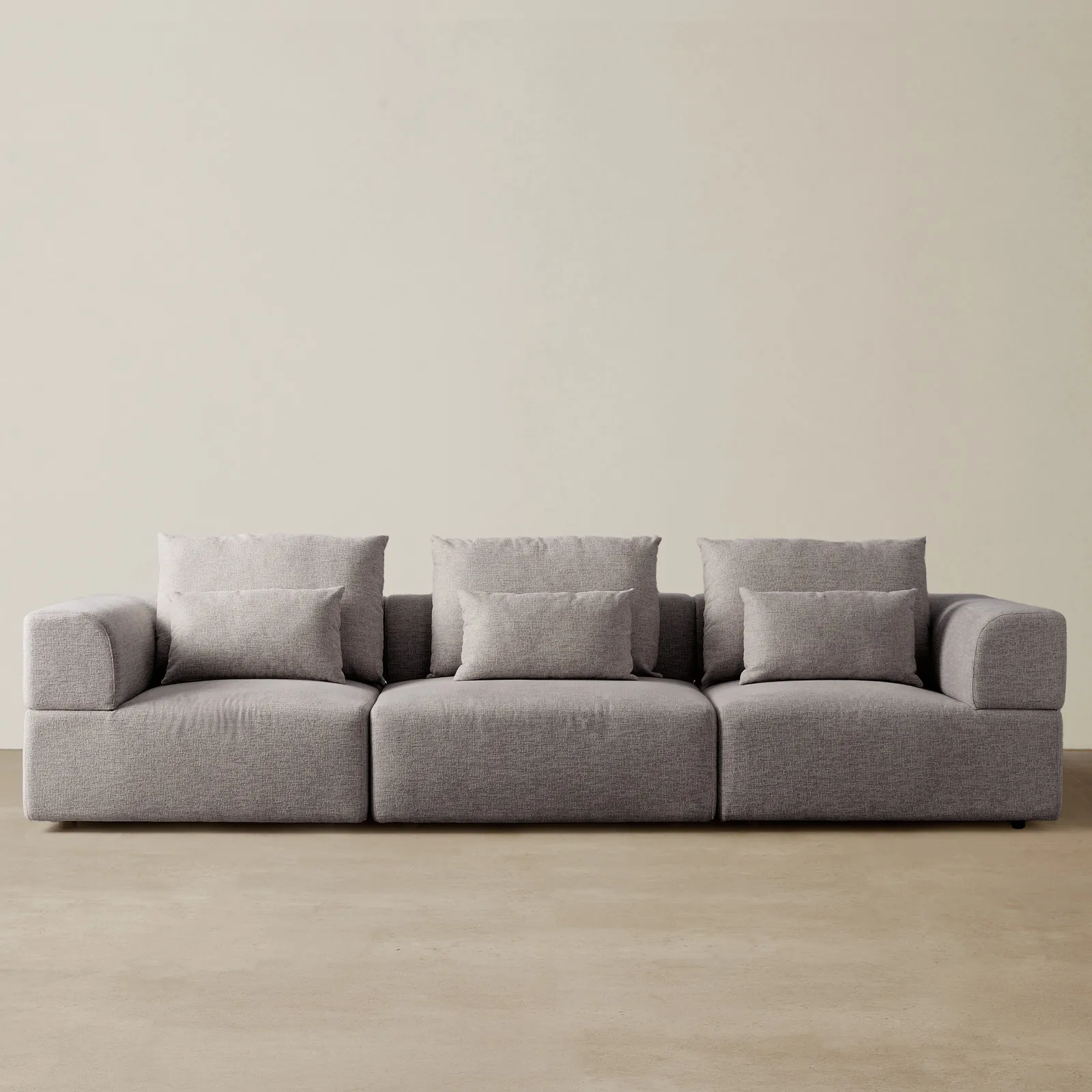 Riviera III Graphite 3 Pieces Modular Fabric Sofa