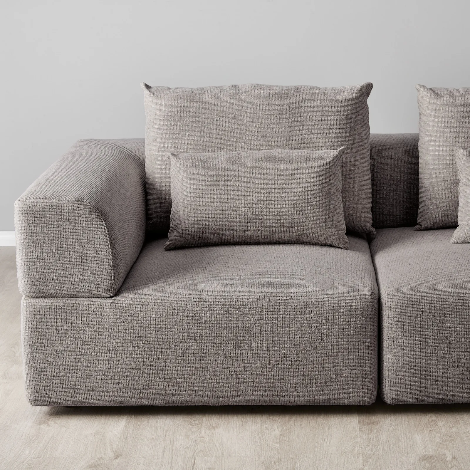 Riviera III Graphite 3 Pieces Modular Fabric Sofa