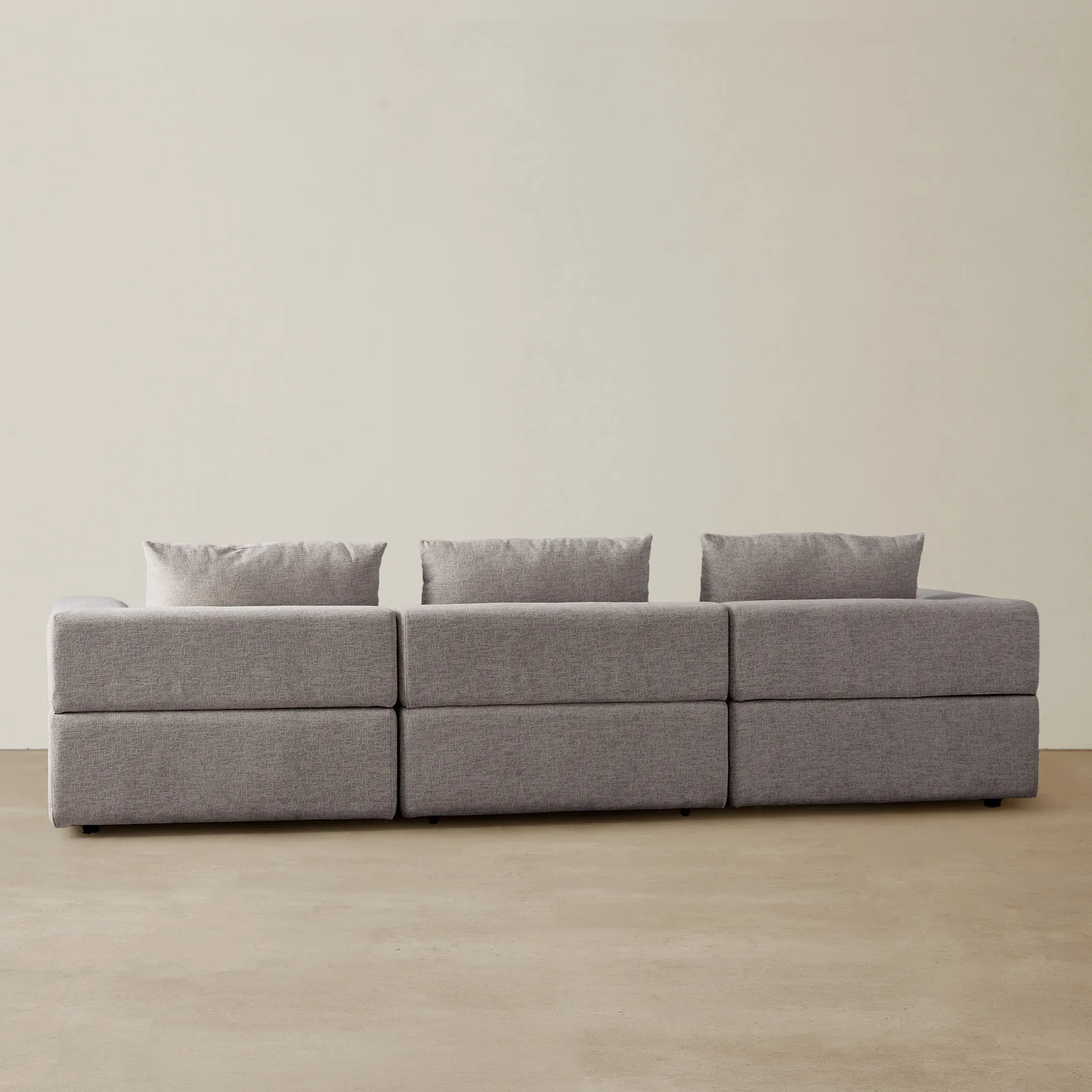 Riviera III Graphite 3 Pieces Modular Fabric Sofa