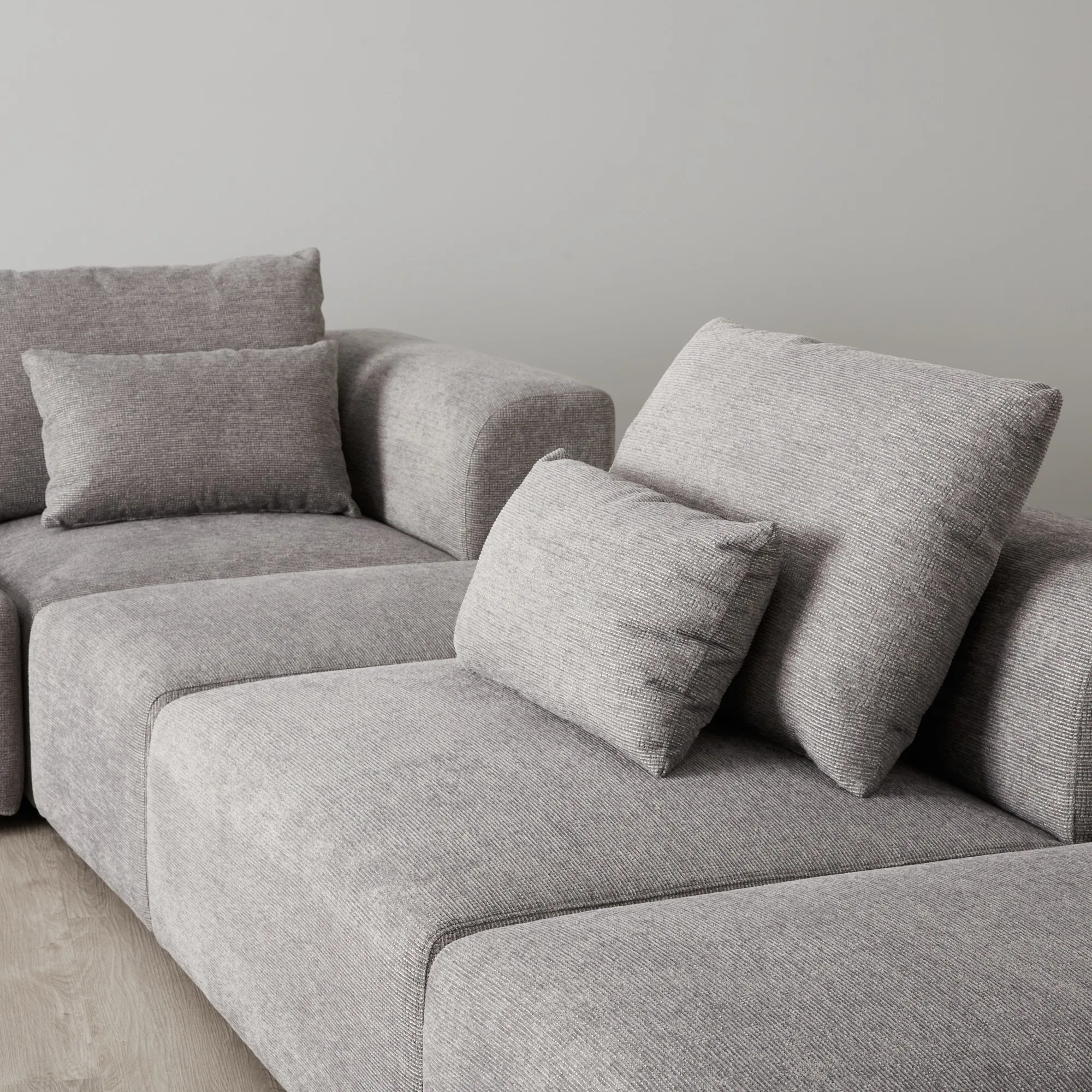 Riviera III Graphite Fabric Modular Sofa