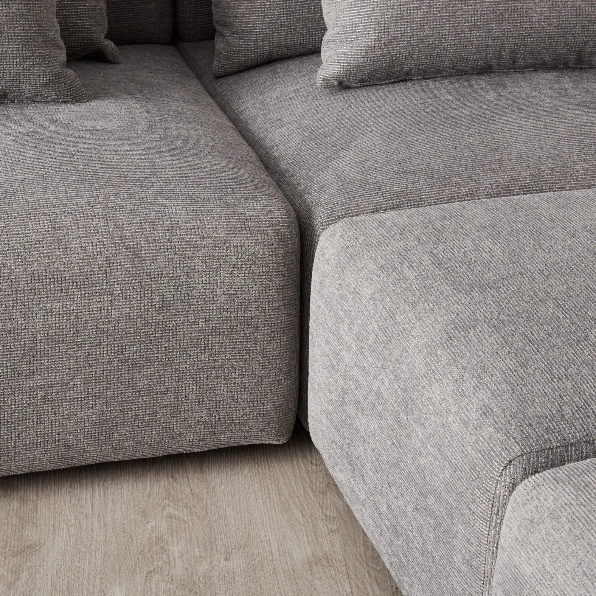 Riviera III Graphite Fabric Modular Sofa