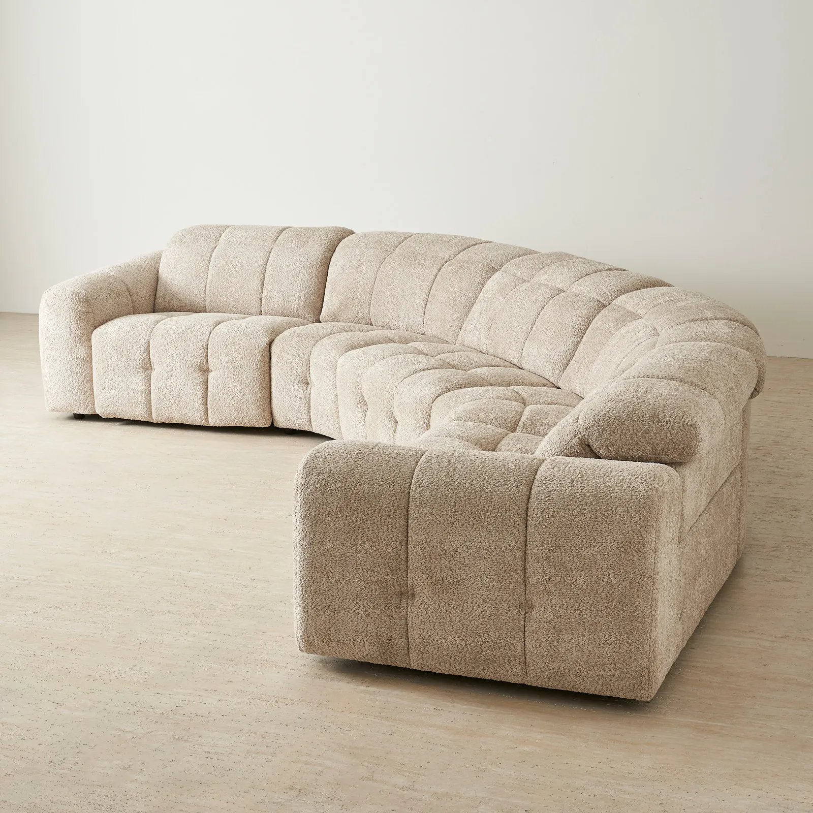 Montego Mid Beige Woven Fabric 5 Pieces Modular Dual Electric Recliner ...