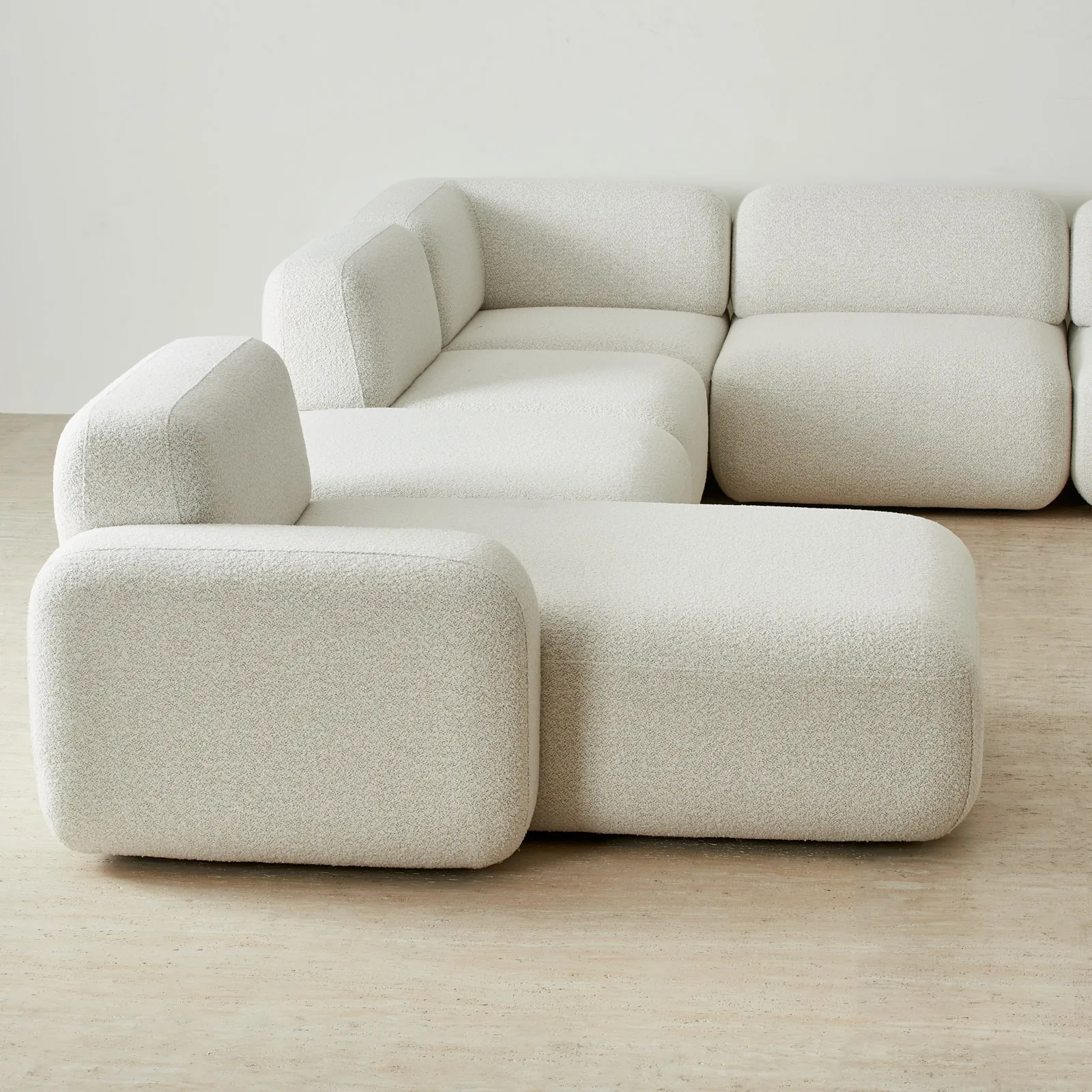 Capri Stone White Modular Corner Sofa - Left Chaise | Koala Living