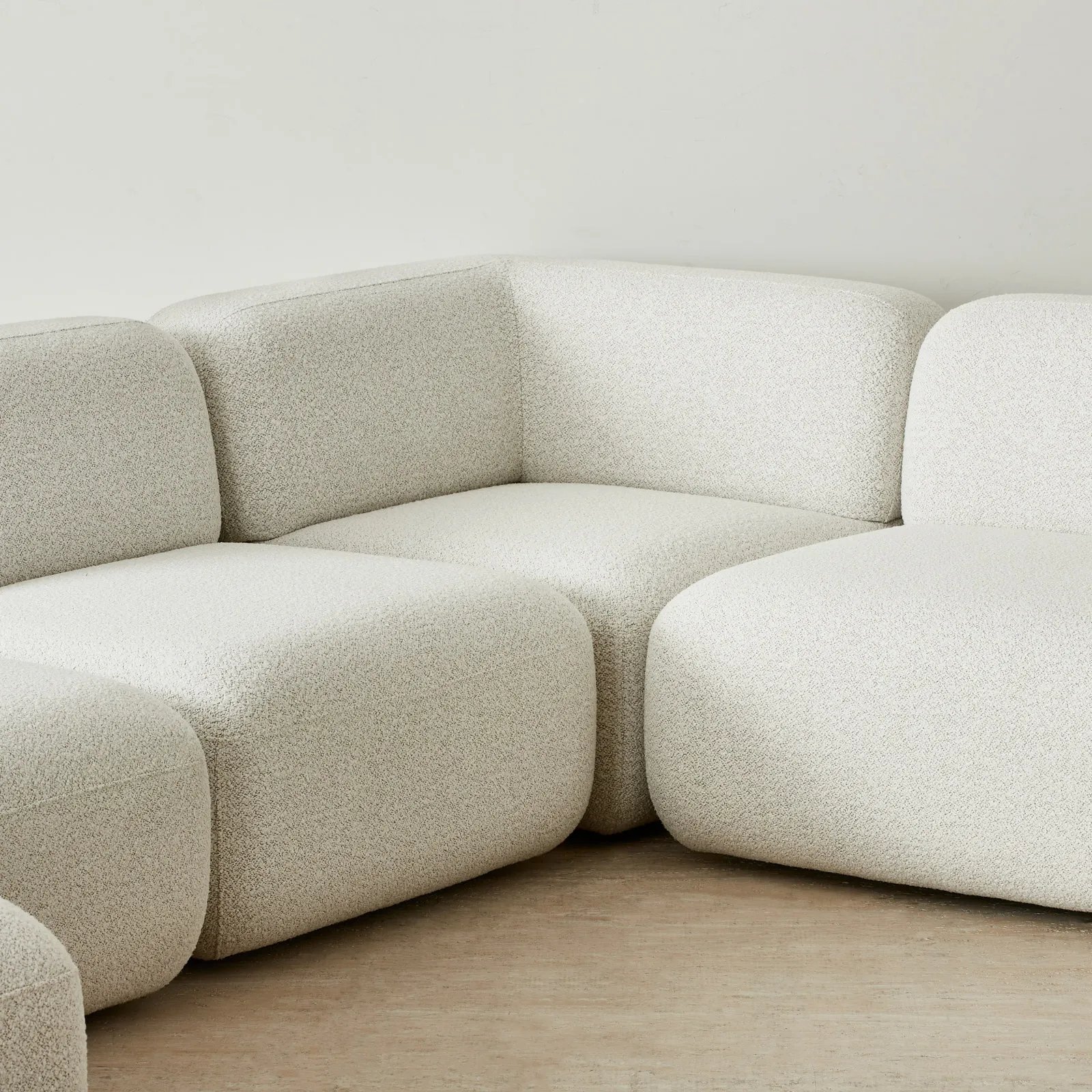 Capri Stone White Modular Corner Sofa - Left Chaise | Koala Living