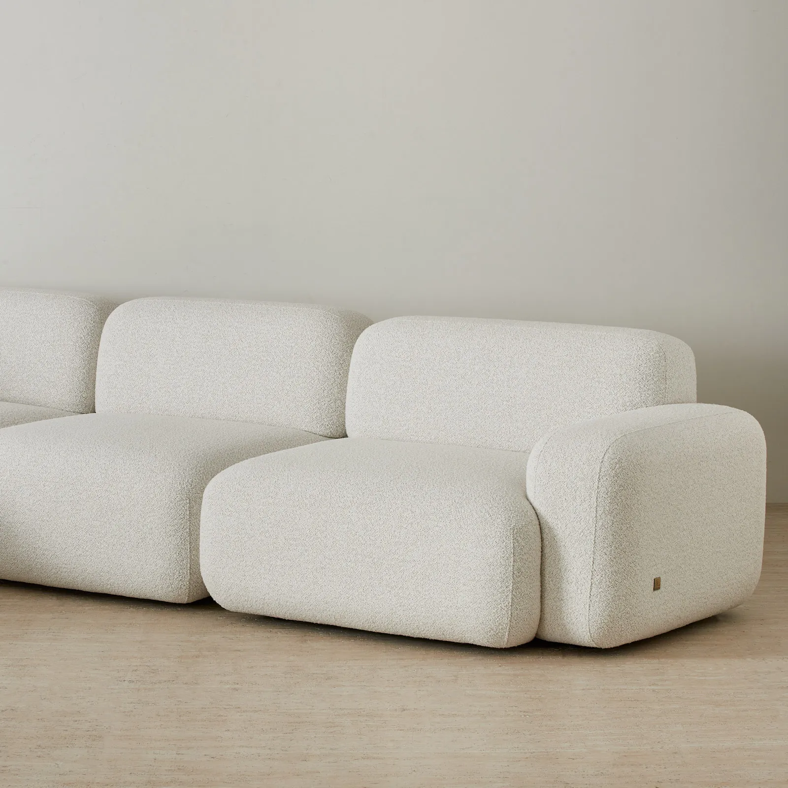 Capri Stone White Modular Corner Sofa - Left Chaise | Koala Living