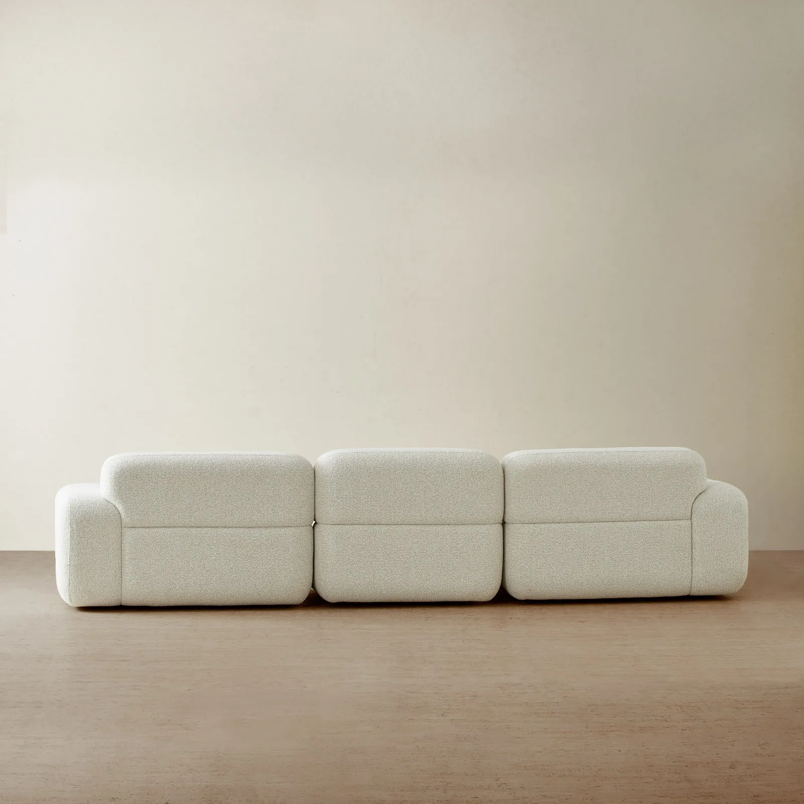 Capri Stone White 3 Pieces Modular Left Chaise Sofa | Koala Living