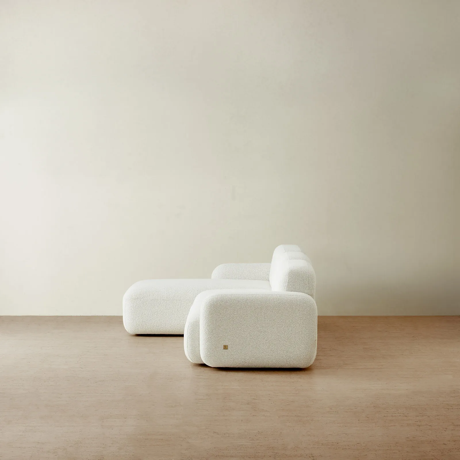 Capri Stone White 3 Pieces Modular Left Chaise Sofa | Koala Living