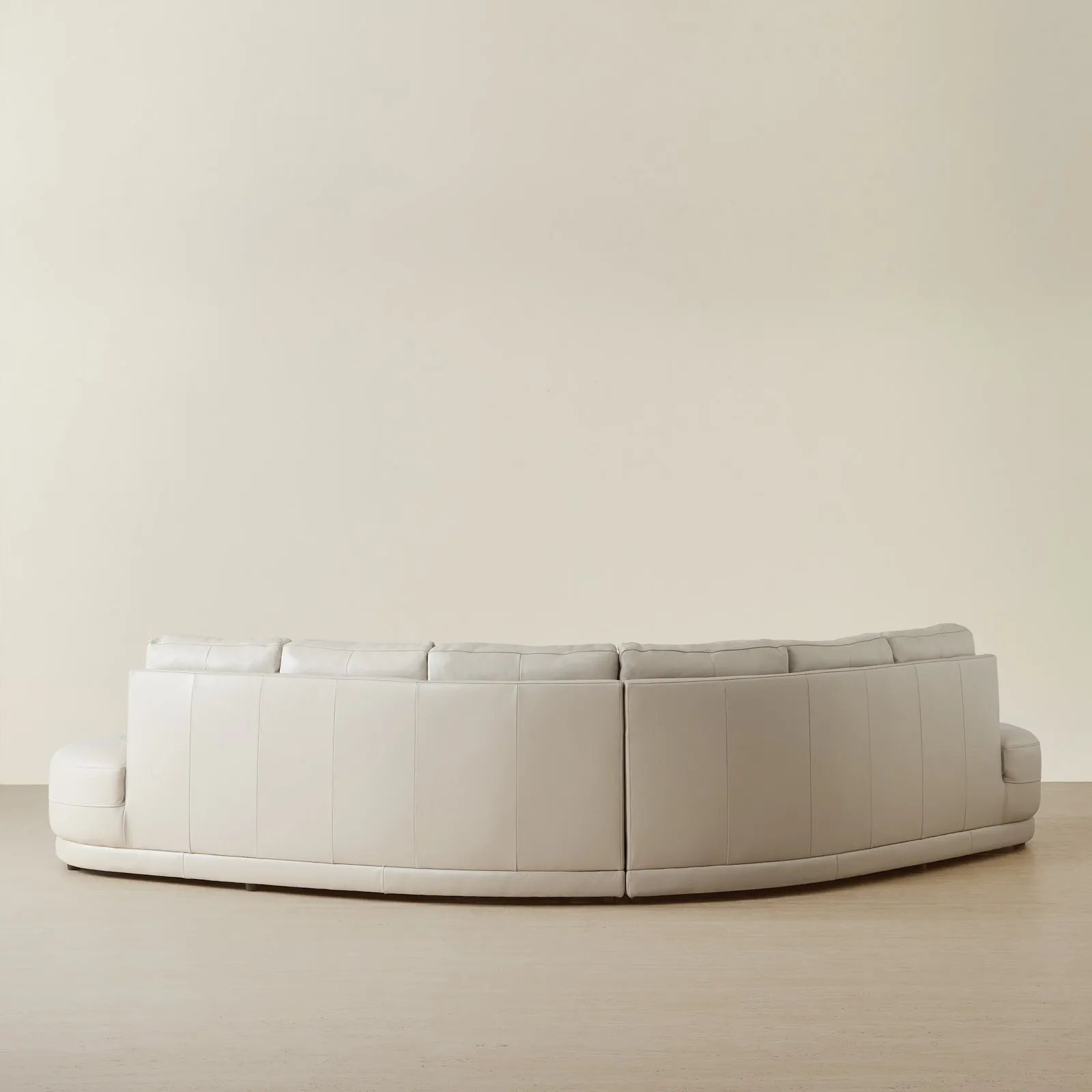 Felicia Cream Leather Curved Corner Sofa | Koala Living