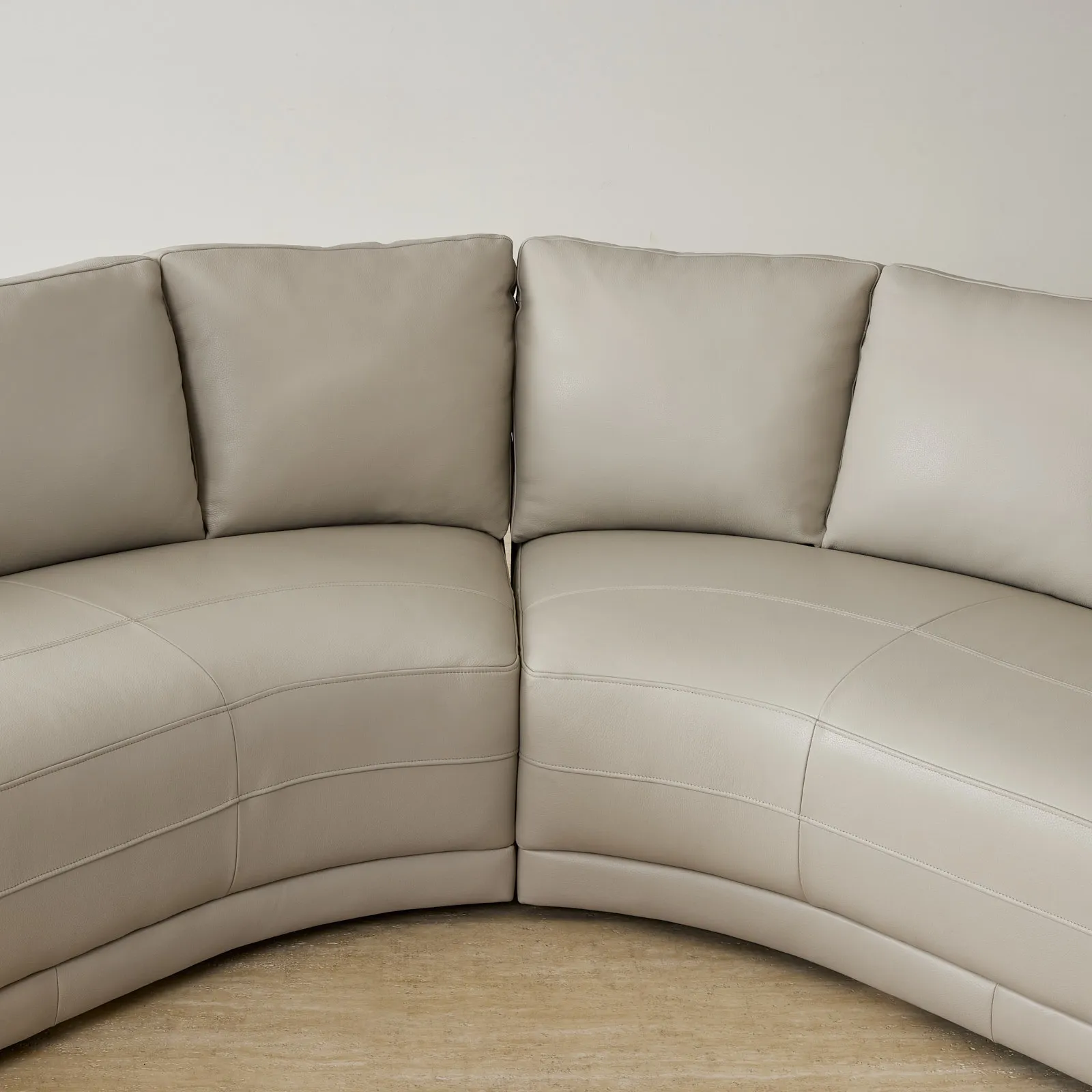 Felicia Cream Leather Curved Corner Sofa | Koala Living
