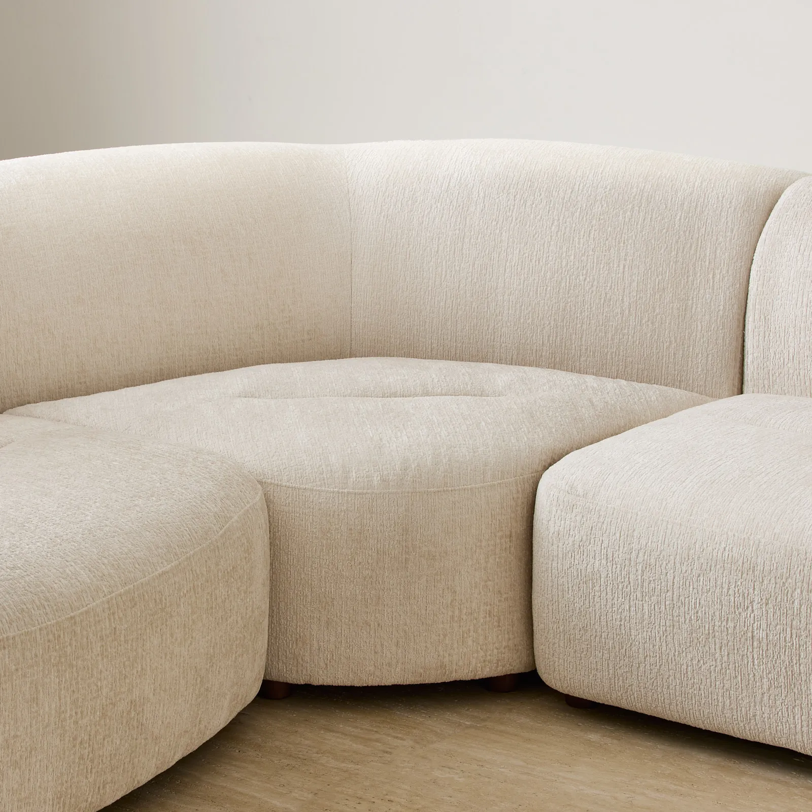 Calma Fusion Grey Fabric 4 Pieces Modular Corner Sofa with Left Cuddler ...